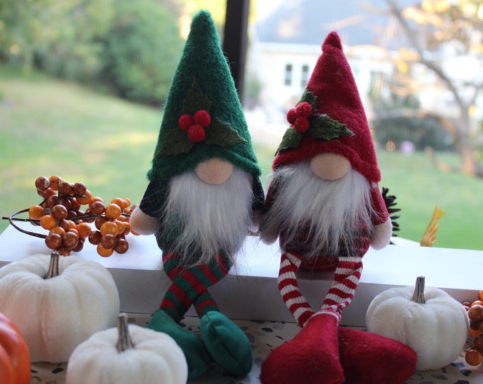Pair of Christmas Gnomes , Holiday Decor , Stocking Stuffer, Secret ...