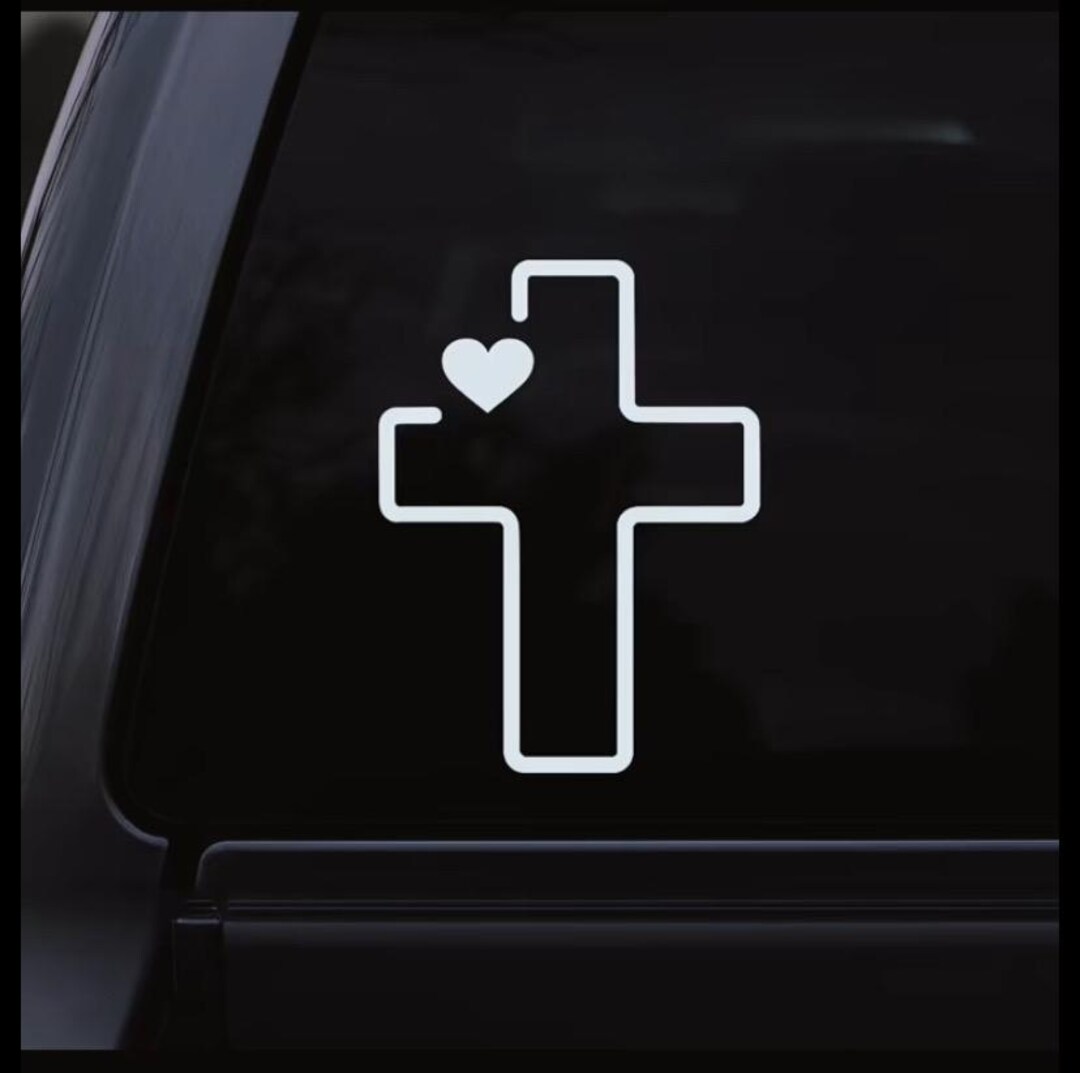 Christian Cross Vinyl Decal – Religious Sticker for Car, Window or Wall ...