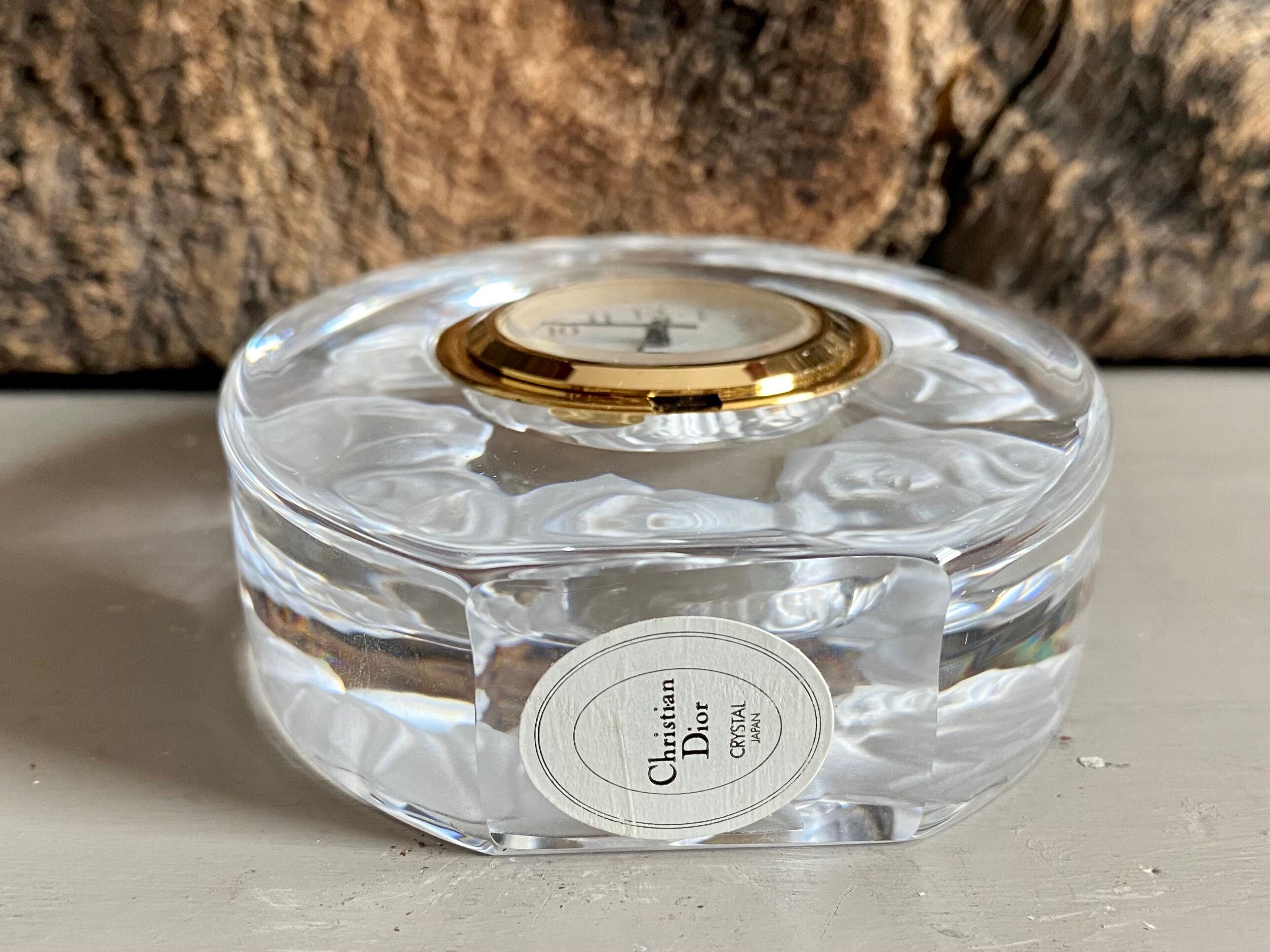 Vintage Christian Dior Glass Rose Clock Vintage Quartz Glass | Etsy