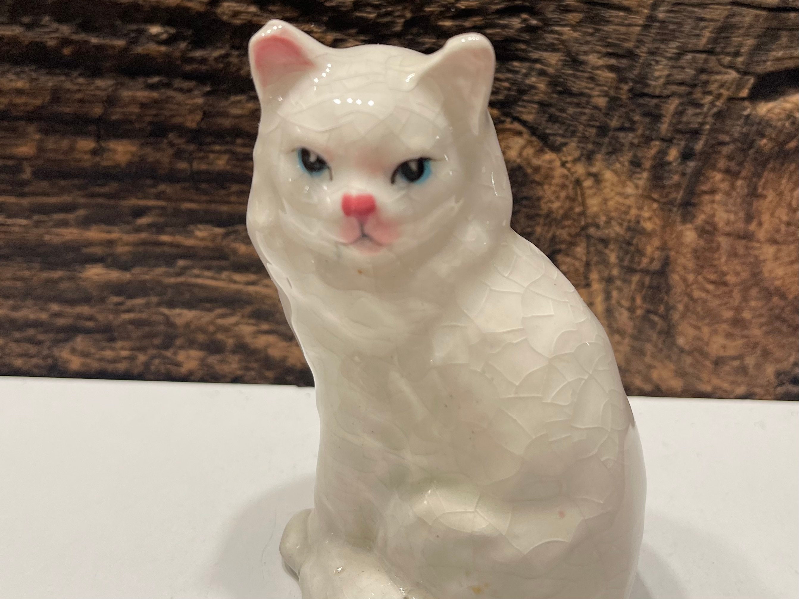 Vintage Cat Figurine White Persian Kitty Ceramic Statue White Cat Sitting Figurine Vintage Cat Lover Collectible Made in Japan Etsy