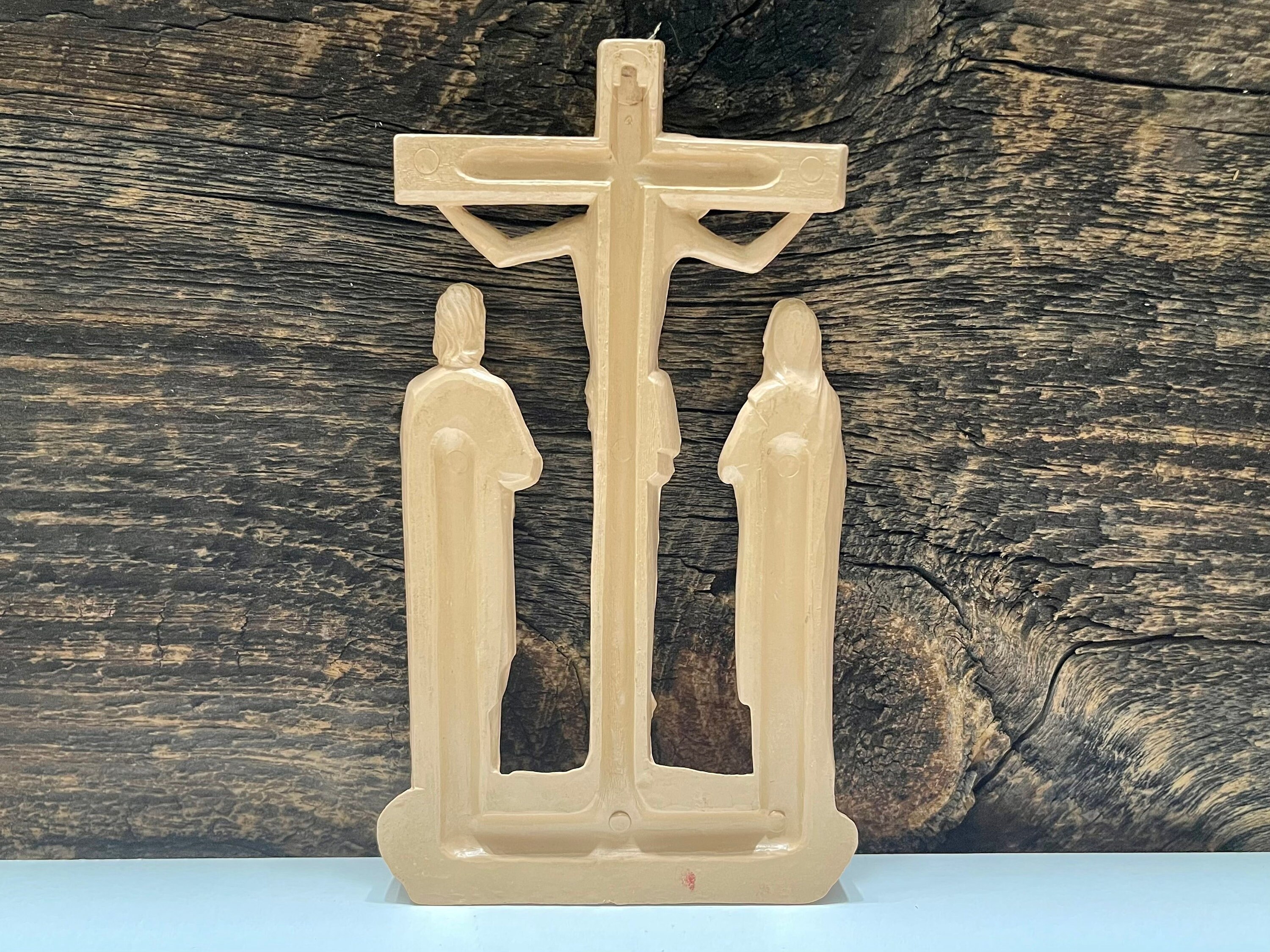 Vintage Hard Plastic Crucifixion Wall Plaque Religious Wall | Etsy