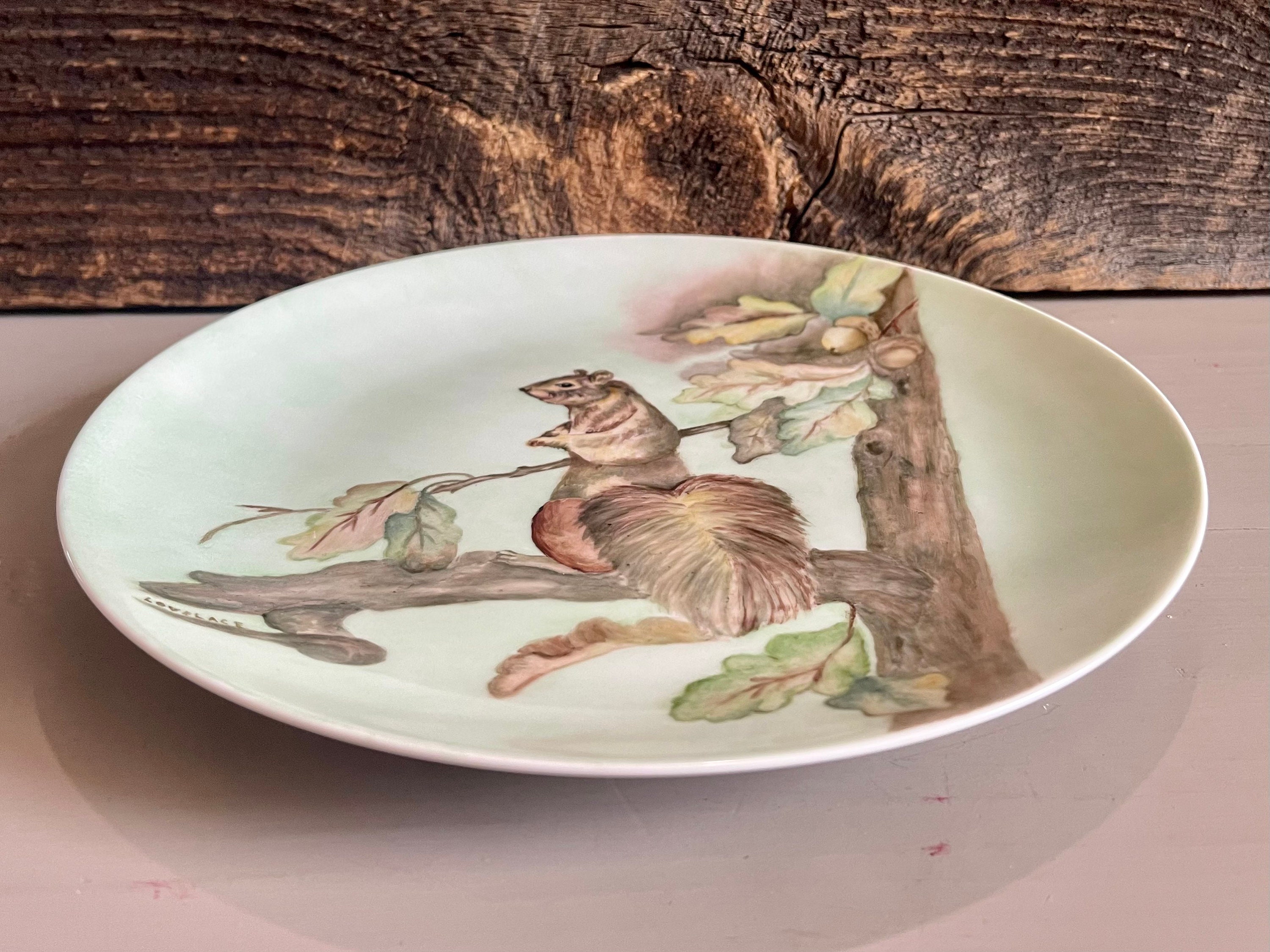 Vintage 10 Squirrel Plate Squirrel on Tree Plate | Etsy