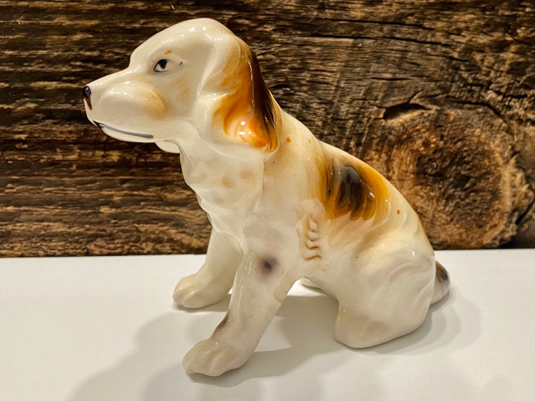 Vintage Dog Figurine, Labrador Porcelain Dog Statue, Hand-painted ...