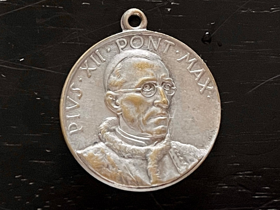 Vintage Pope Medal, Pius XII Pont Max, Roma 1950 Medal, Ut Sint Unum, Silver Over Brass Medal ...