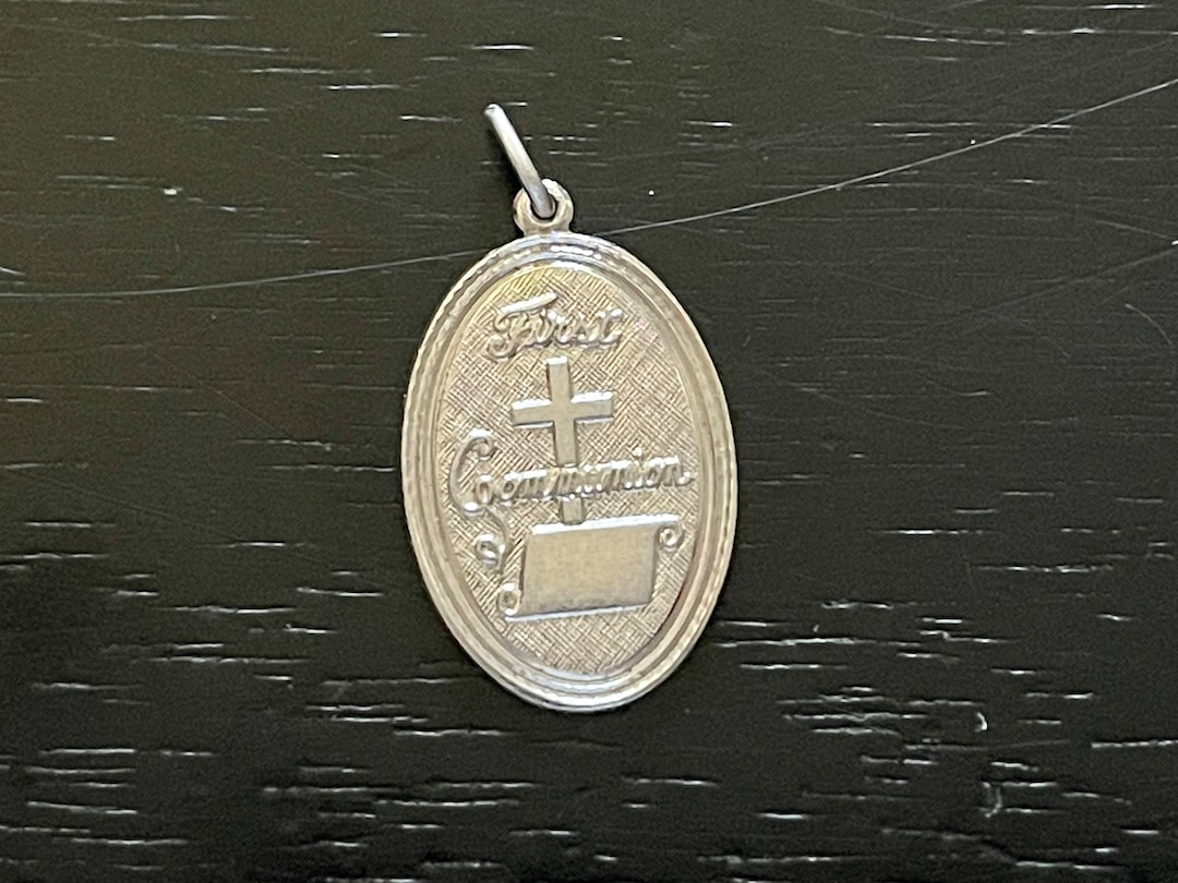 Vintage Sterling First Holy Communion Medal, Sterling Silver, Cross ...