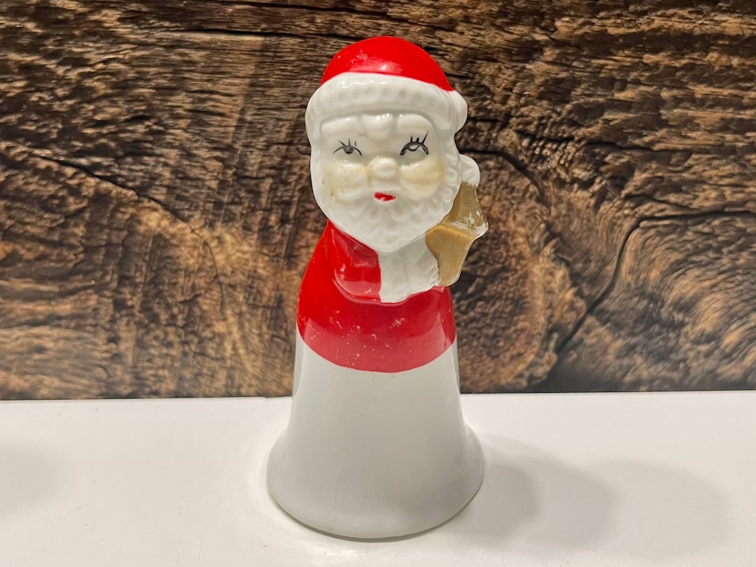 Vintage Santa Clause Bell, Porcelain Santa Bell, Vintage Holidays ...