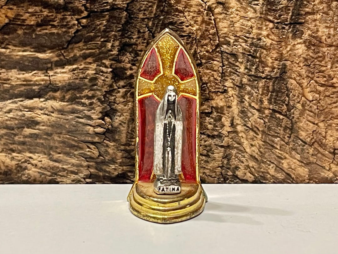 Vintage Lady of Fatima Shrine, Travel Size Lady of Fatima, Lady of ...