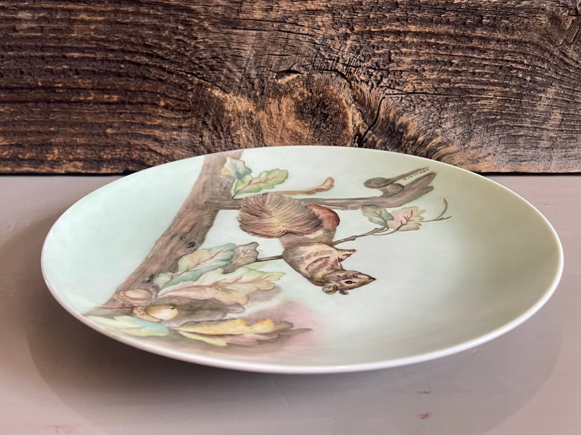 Vintage 10 Squirrel Plate Squirrel on Tree Plate - Etsy UK