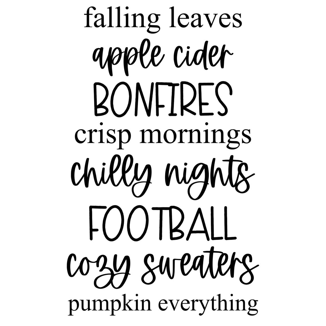 Fall Subway Art SVG, Fall Subway Art PNG, Fall Stencil File, Fall ...