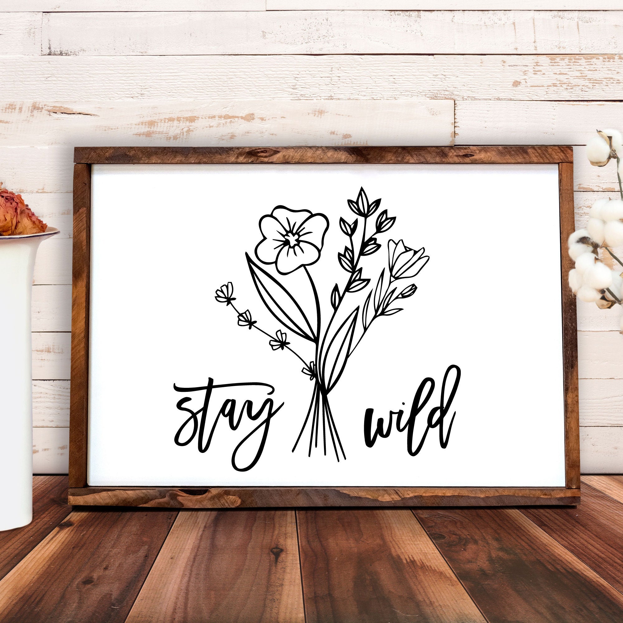 Stay Wild SVG, Wildflower SVG, Stay Wild Stencil, Cricut Stencil ...