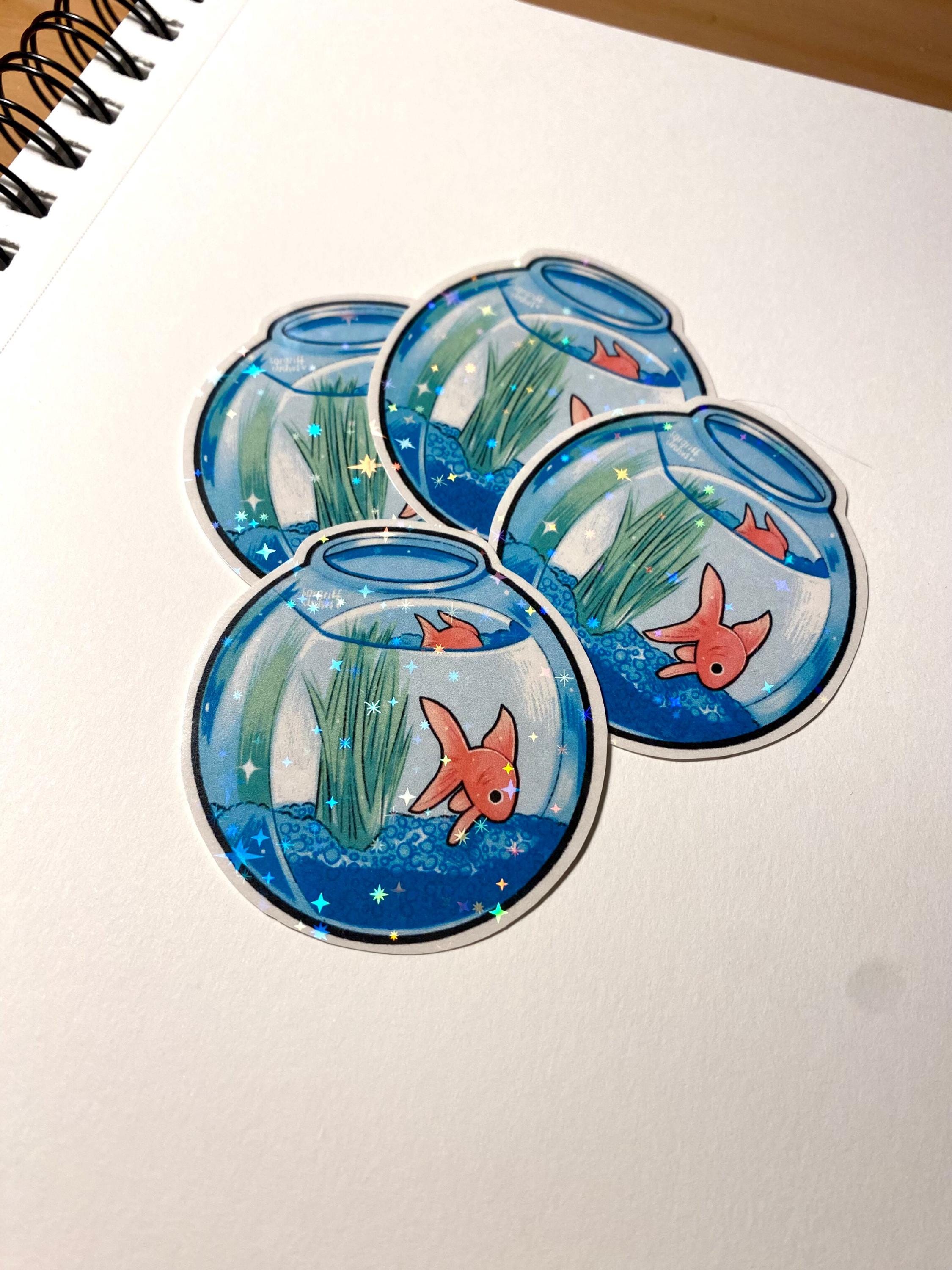 Y2K Aquatic Sticker 4-pack | Frutiger Aero Glitter Stickers - Etsy