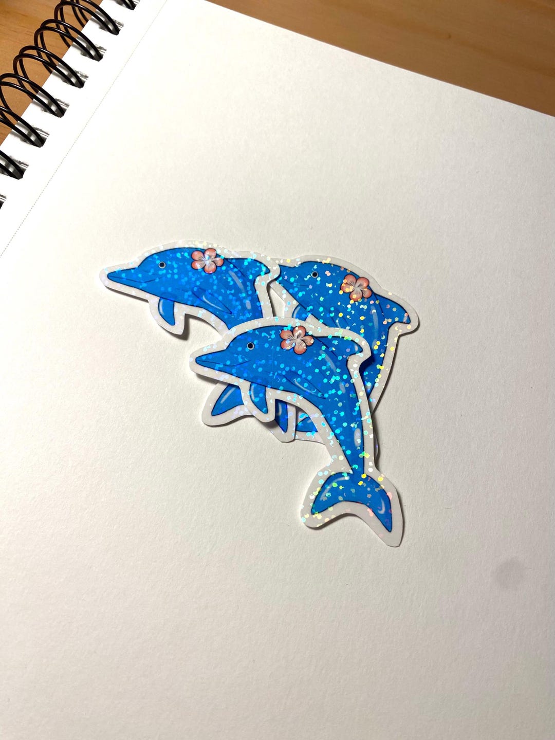 Holographic Dolphin Sticker | Frutiger Aero Glitter Stickers - Etsy