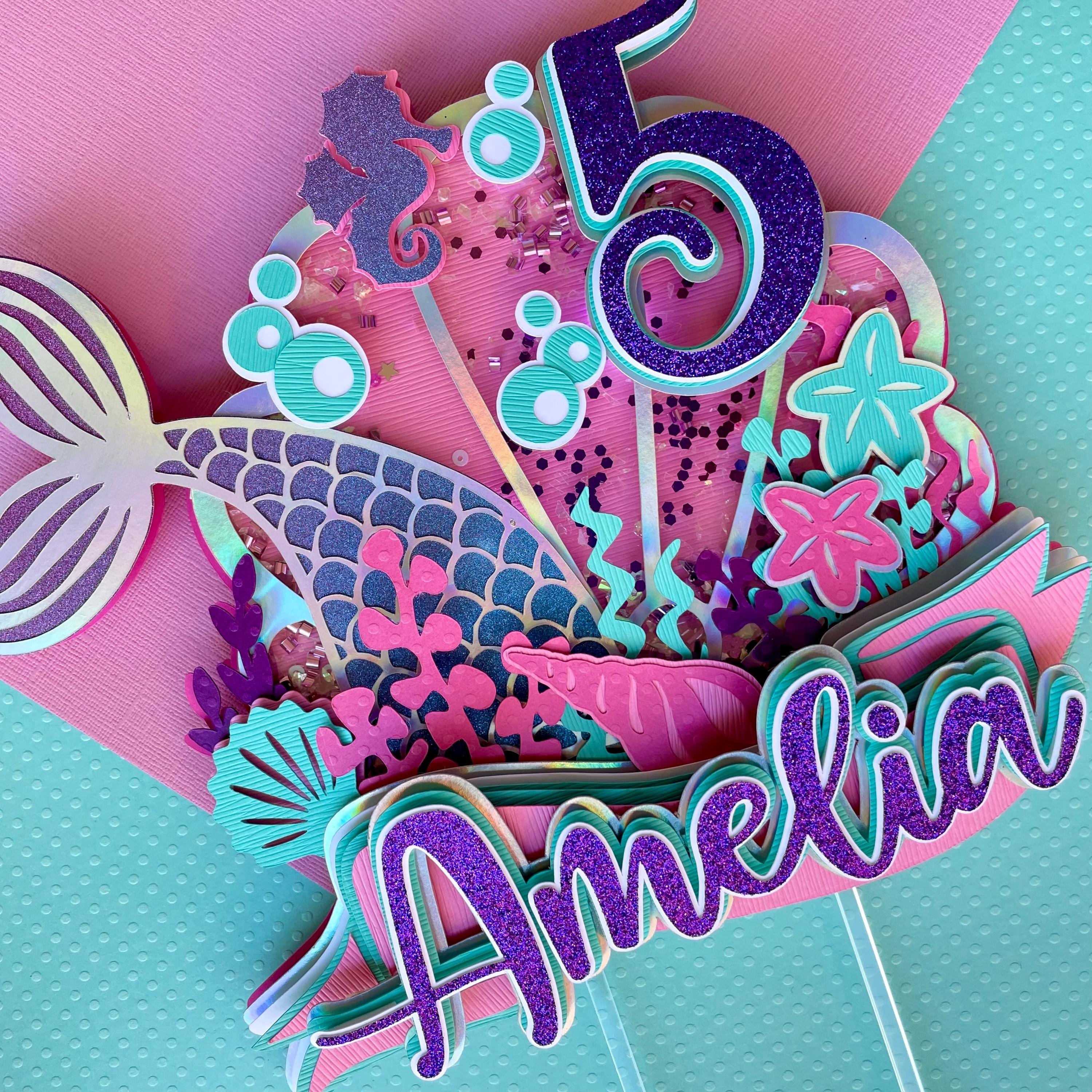 Mermaid Cake Topper, Personalized Mermaid Cake Topper, Custom Birthday ...