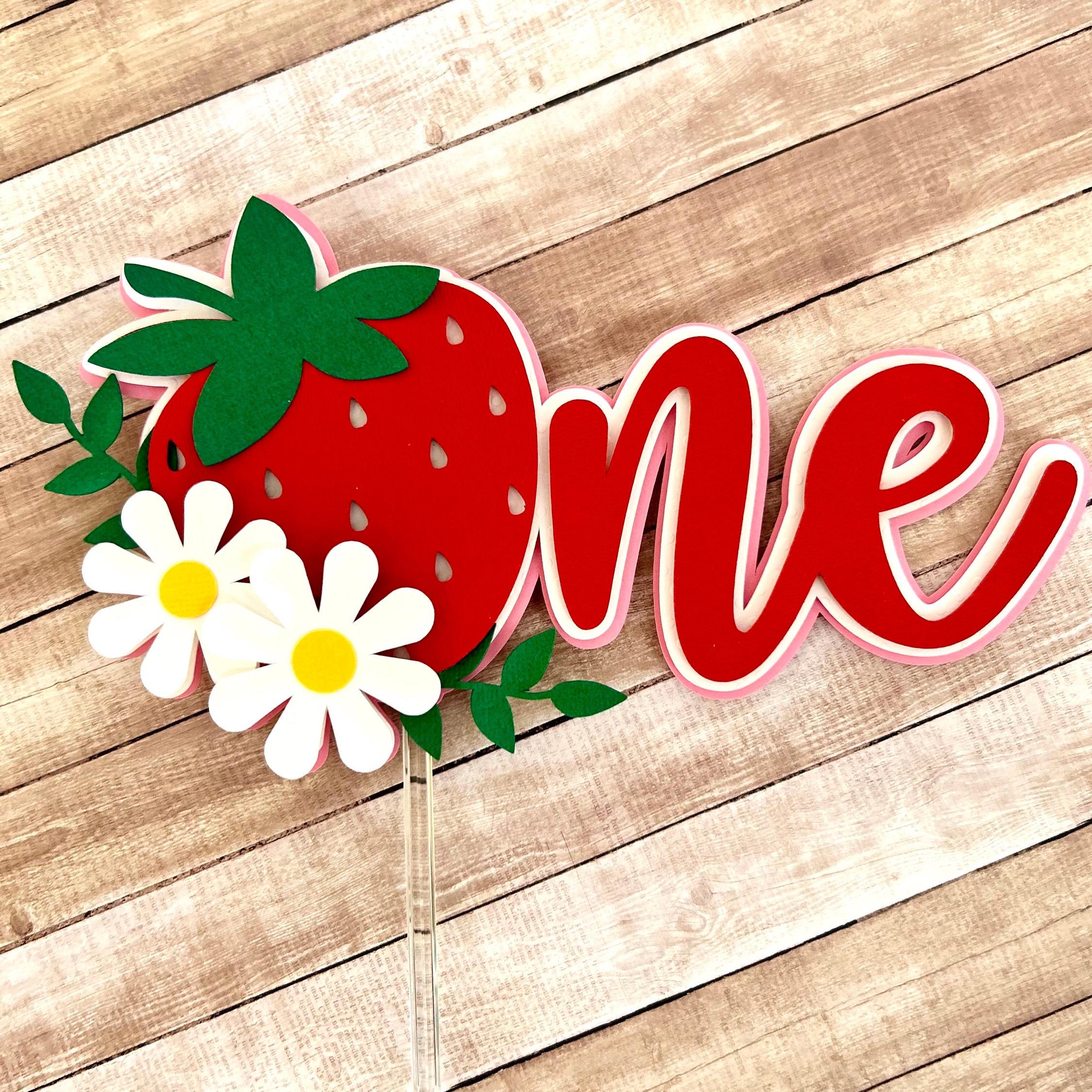 One Strawberry Cake Topper, Berry First Birthday Cake Topper ...