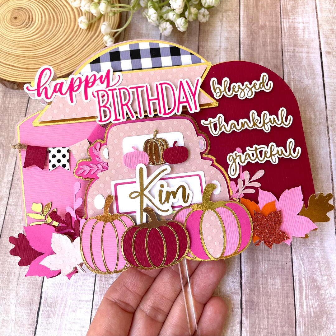 Fall Cake Topper Personalized Thanksgiving Cake Topper - Etsy