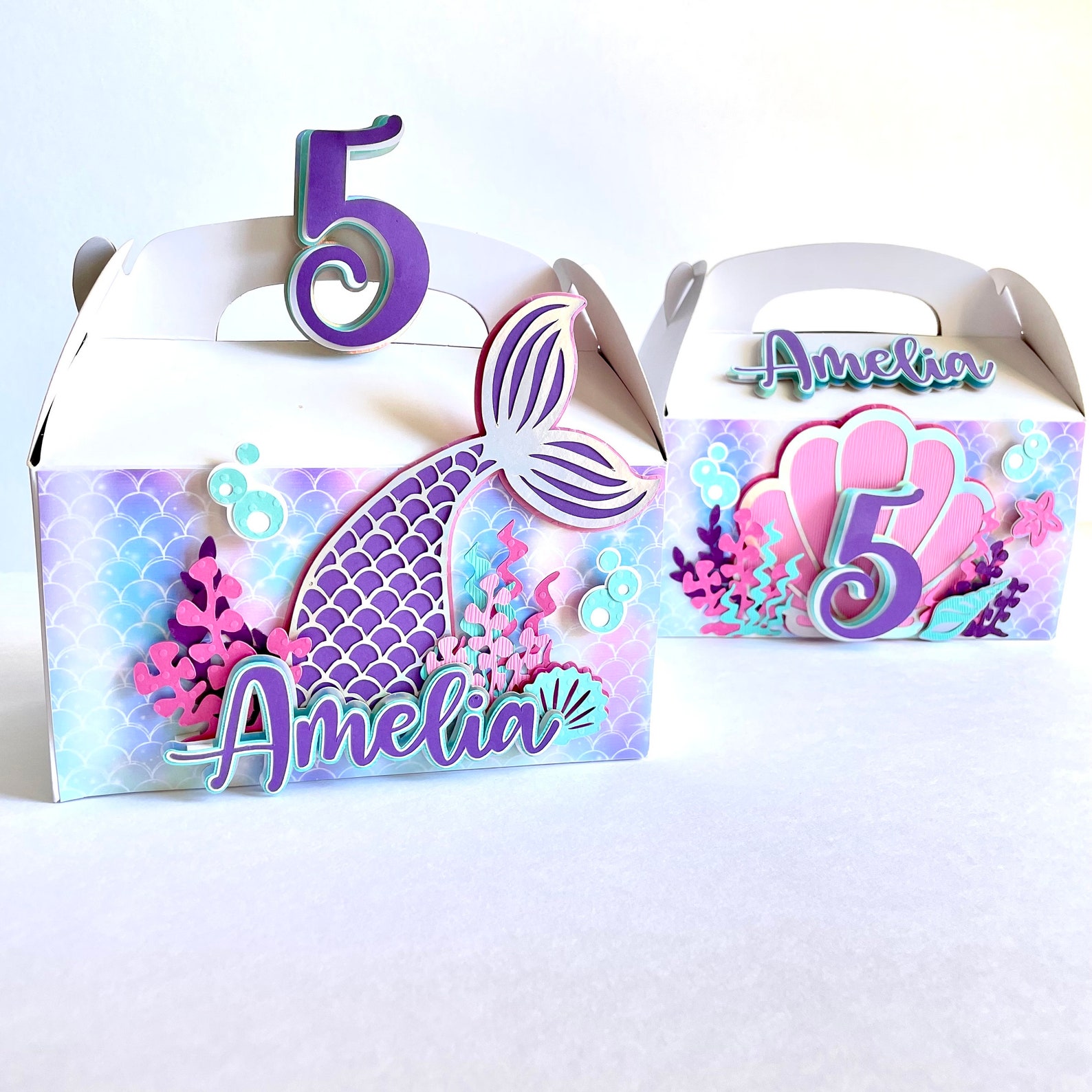 Mermaid Favors Boxes, Personalized Mermaid Favors Boxes, Custom ...