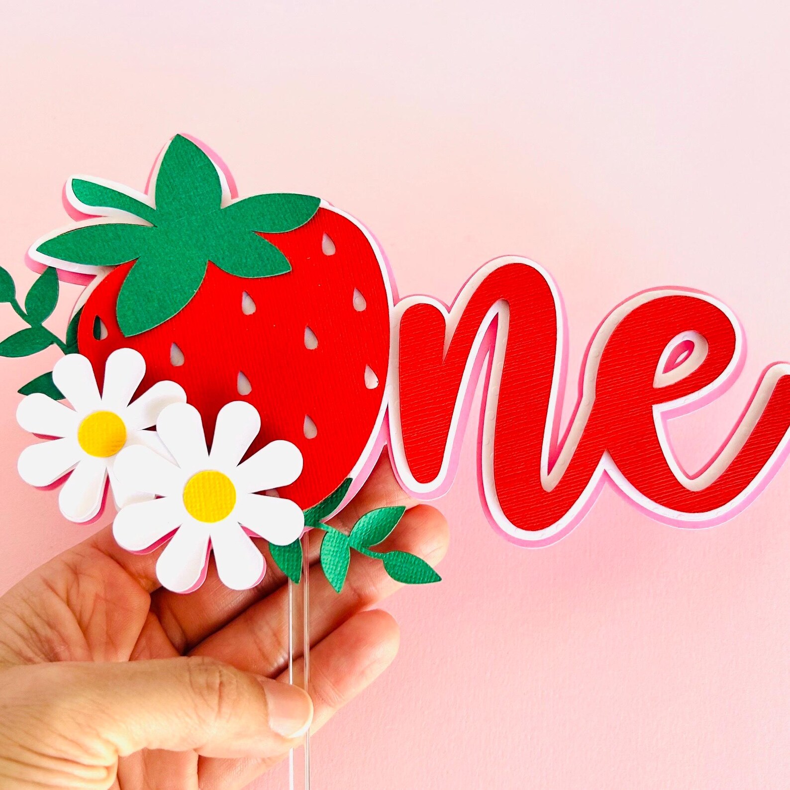 One Strawberry Cake Topper, Berry First Birthday Cake Topper ...