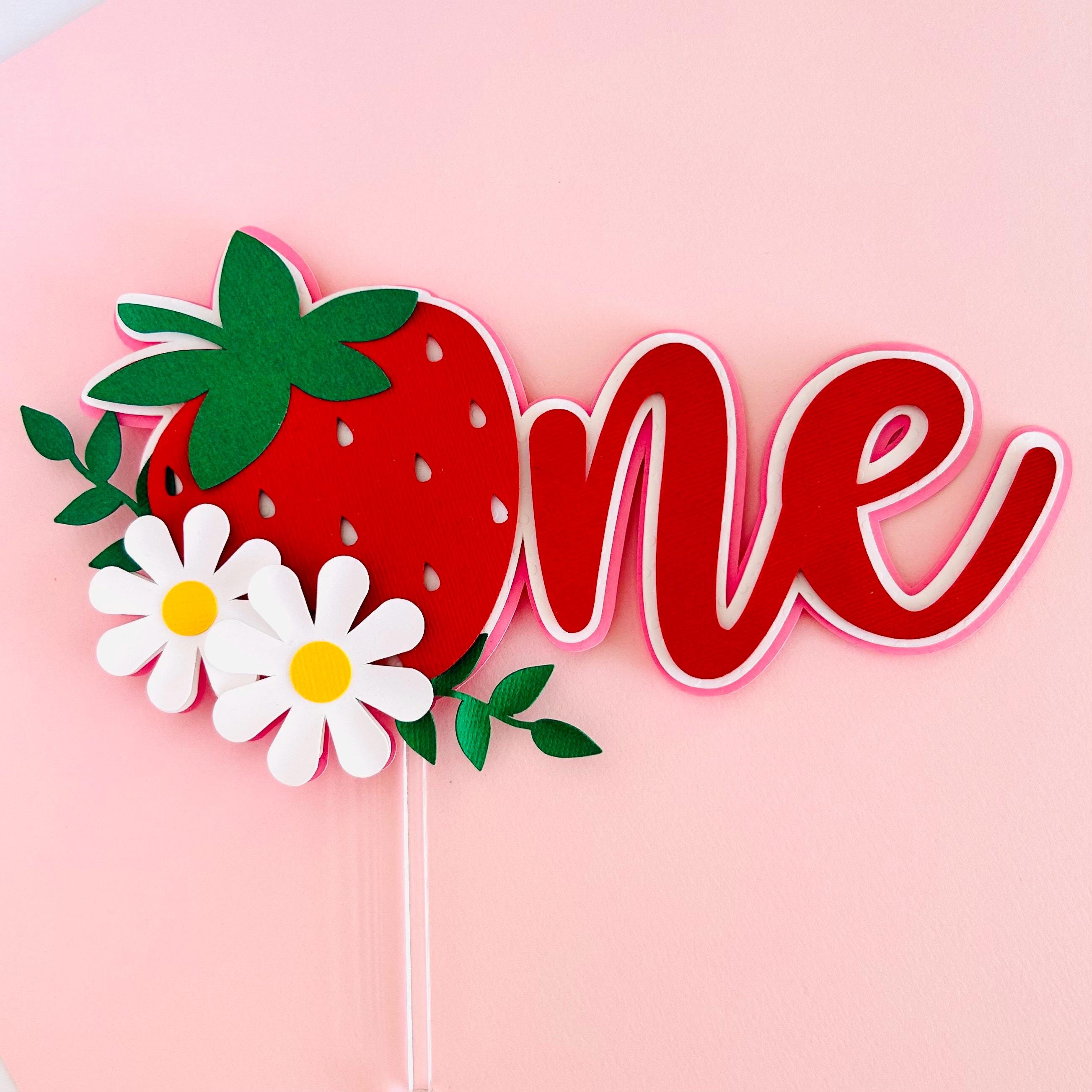 One Strawberry Cake Topper, Berry First Birthday Cake Topper ...
