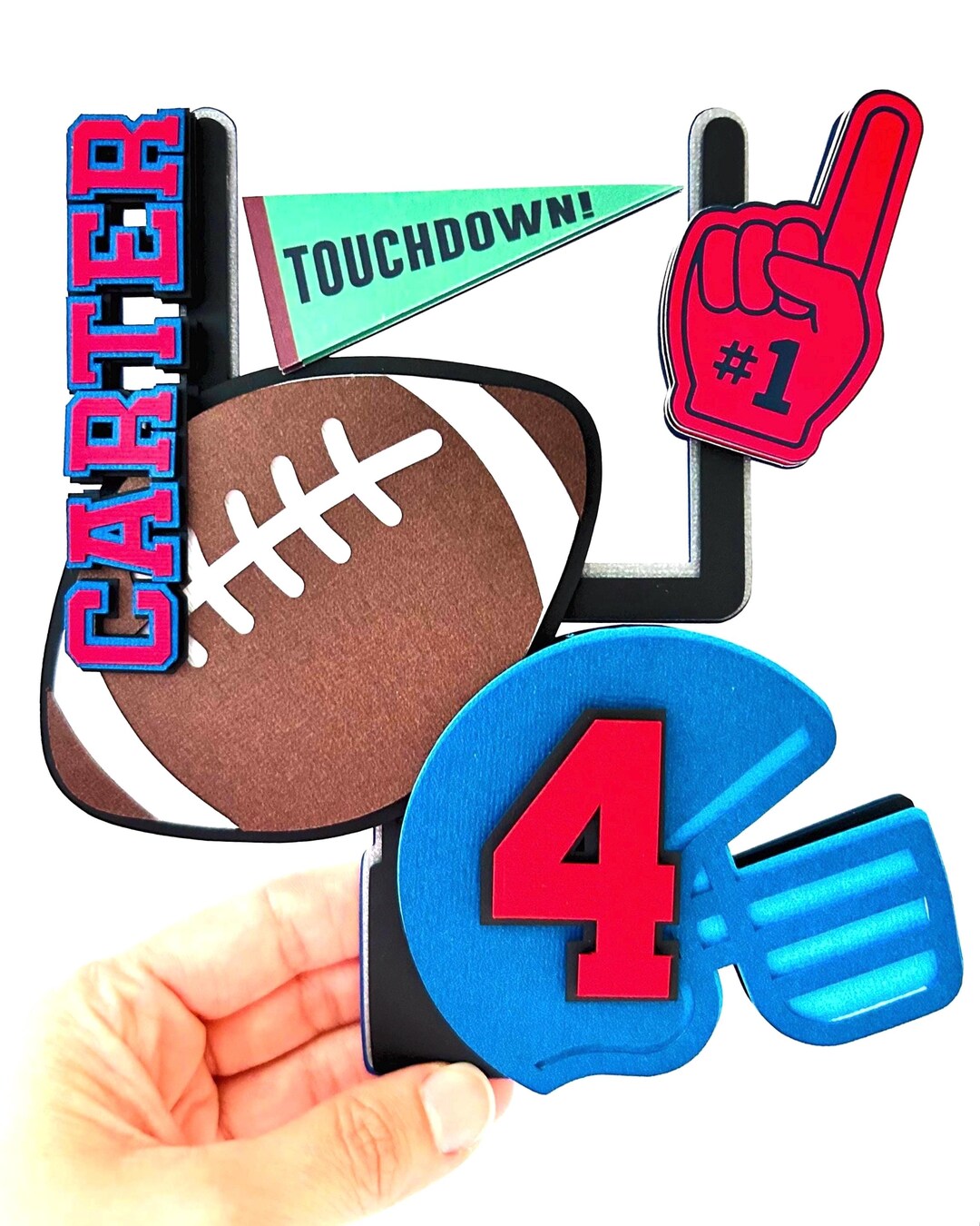 Football Cake Topper, Game Day Cake Topper, American Football Topper ...