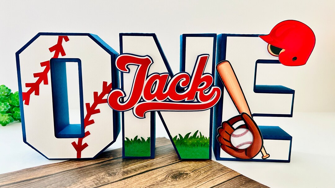 Baseball 3D Letters, Rockie Year First Birthday, Baseball Party Decor ...