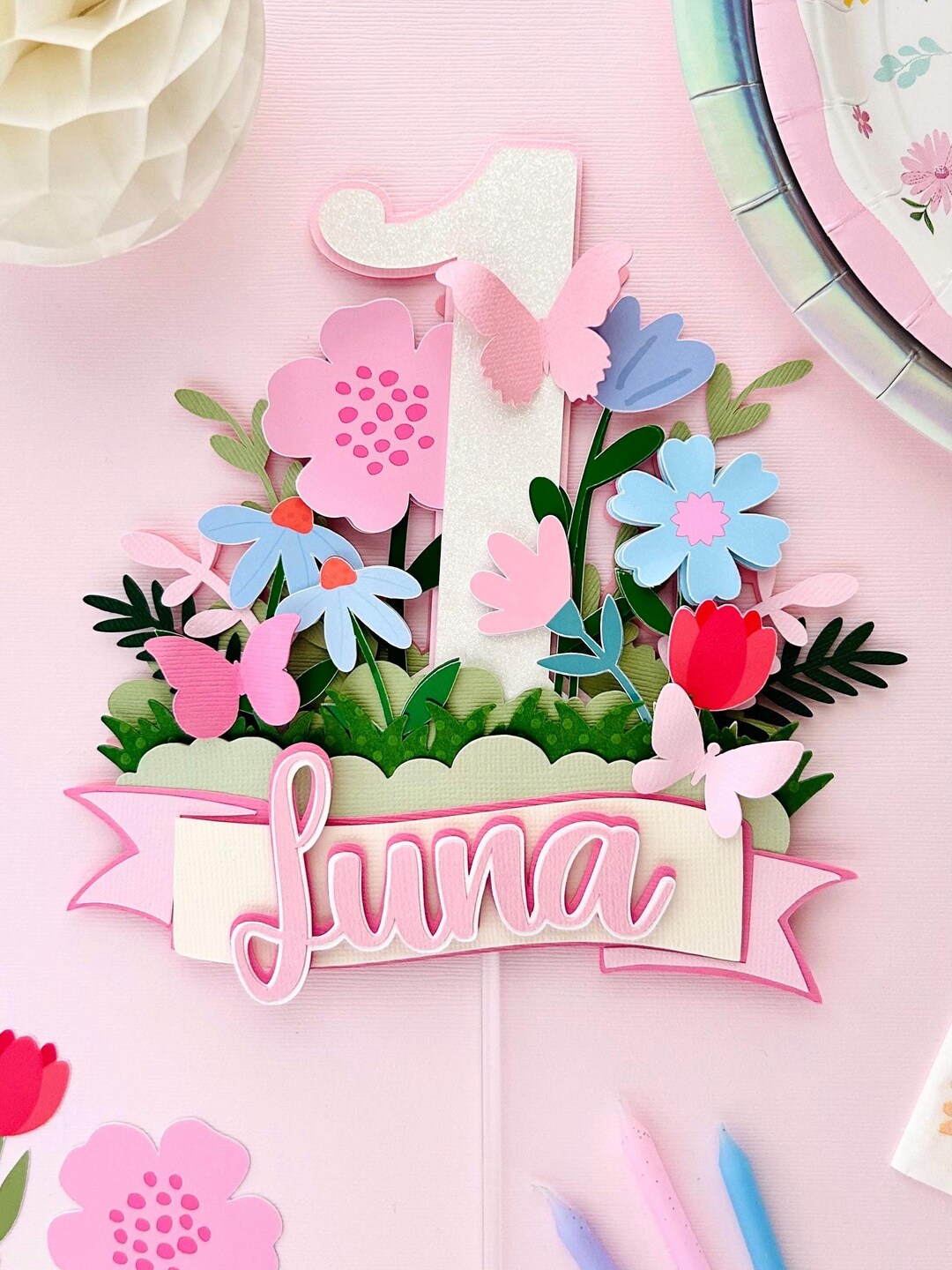 Wildflower Cake Topper, Spring Cake Topper, Flower Cake Topper, Floral ...