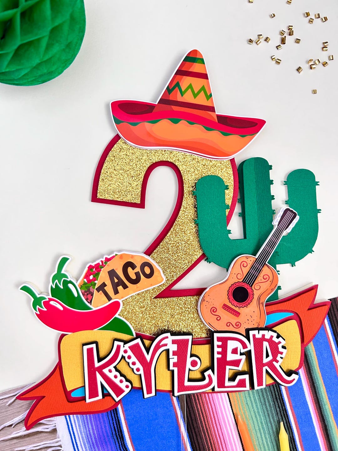 Fiesta Cake Topper, Cinco De Mayo Cake Topper, Im One Lets Fiesta Decor ...