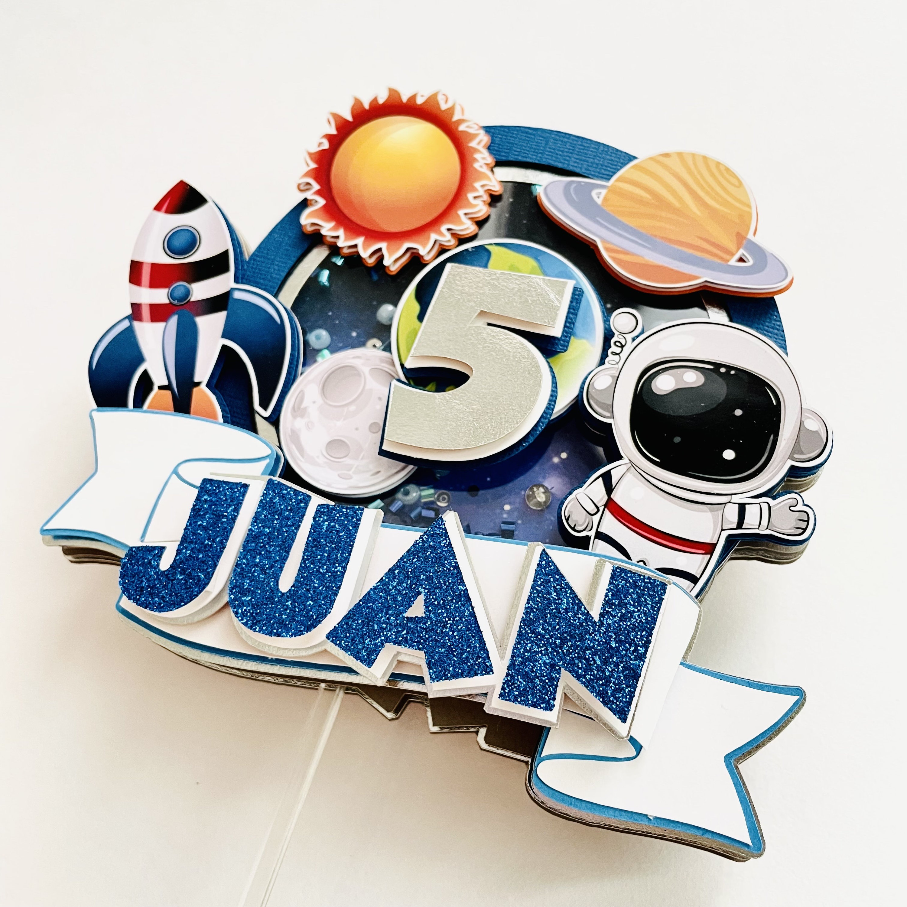 Astronaut Cake Topper, Personalized Astronaut Cake Topper, Custom Space ...