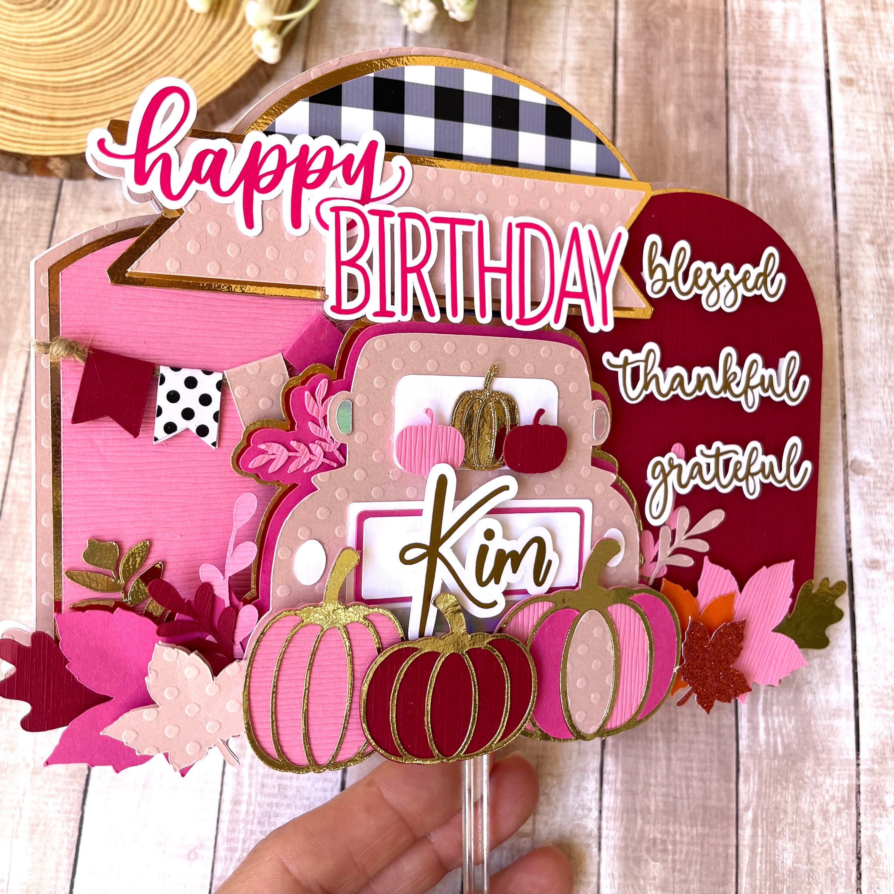 Fall Cake Topper Personalized Thanksgiving Cake Topper - Etsy