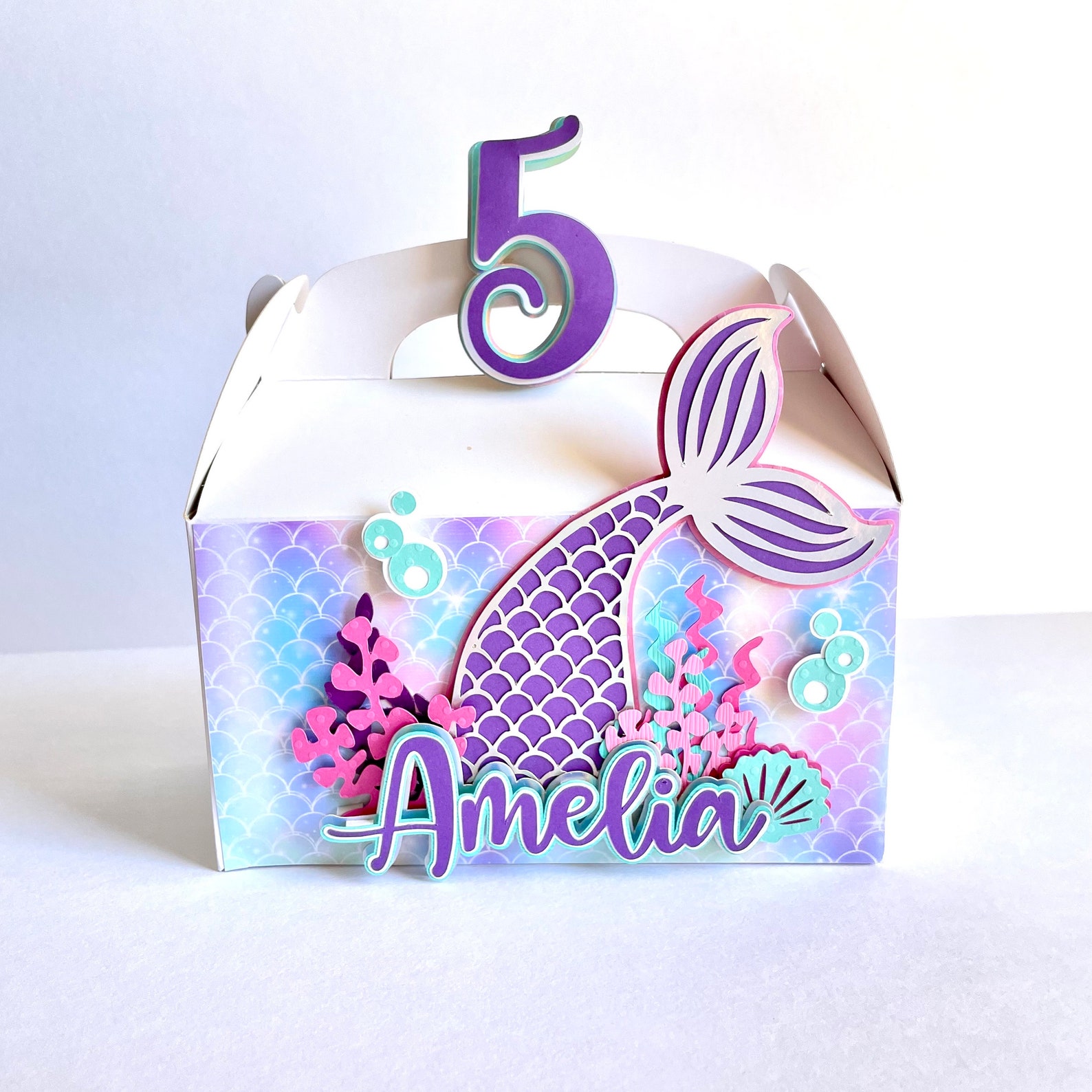 Mermaid Favors Boxes, Personalized Mermaid Favors Boxes, Custom ...
