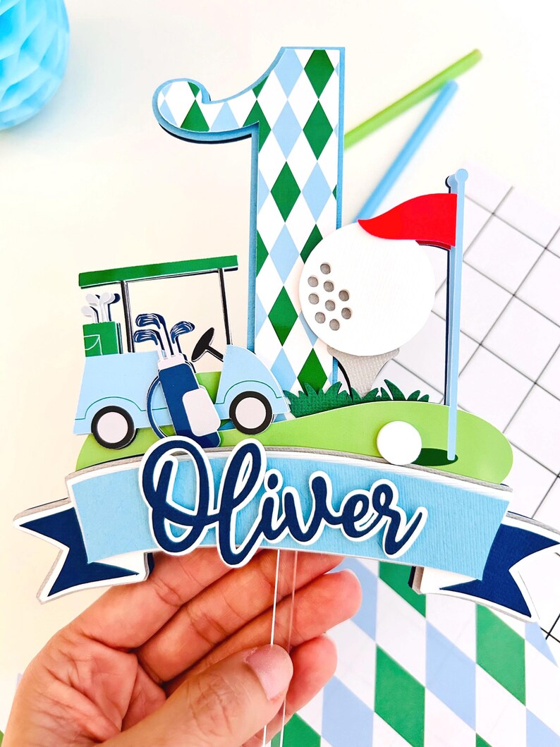 Golf Cake Topper, Hole in One Cake Topper, Golf Par Tee Caketopper ...