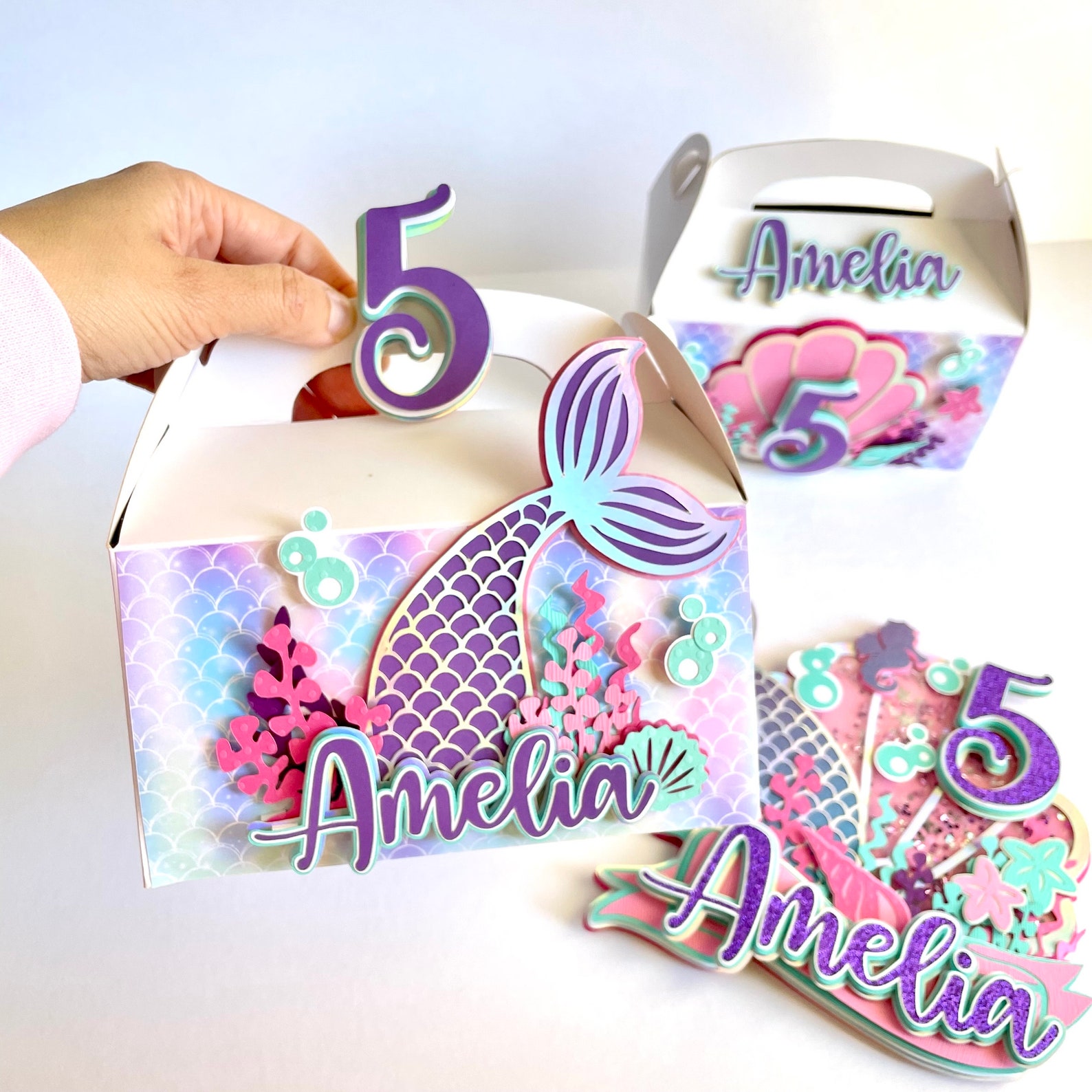Mermaid Favors Boxes, Personalized Mermaid Favors Boxes, Custom ...