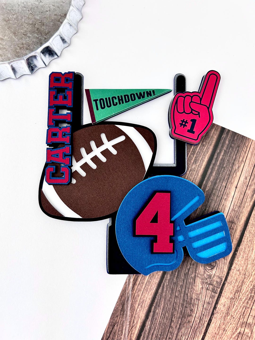 Football Cake Topper, American Football Cake Topper, Personalized ...