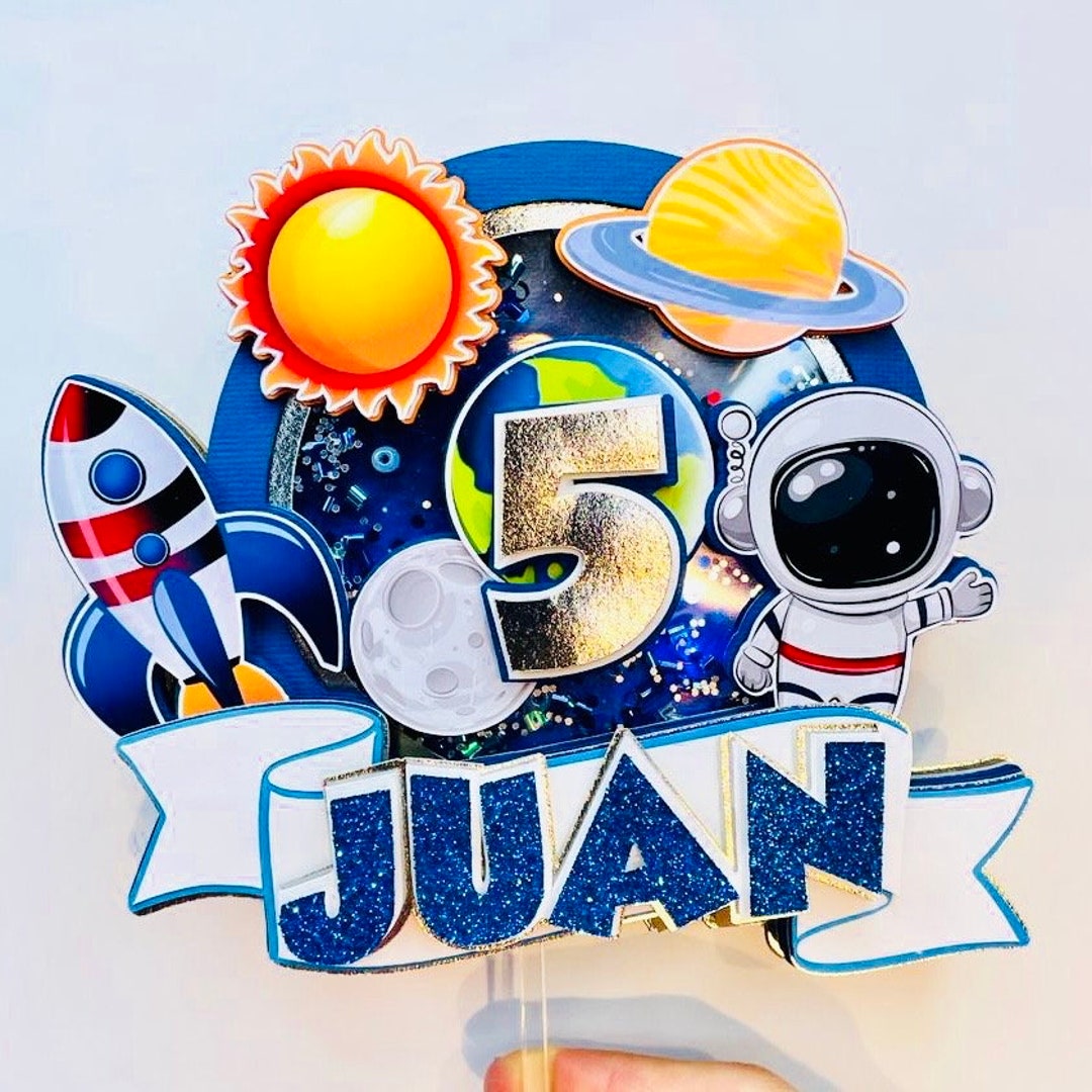 Astronaut Cake Topper, Personalized Astronaut Cake Topper, Custom Space ...
