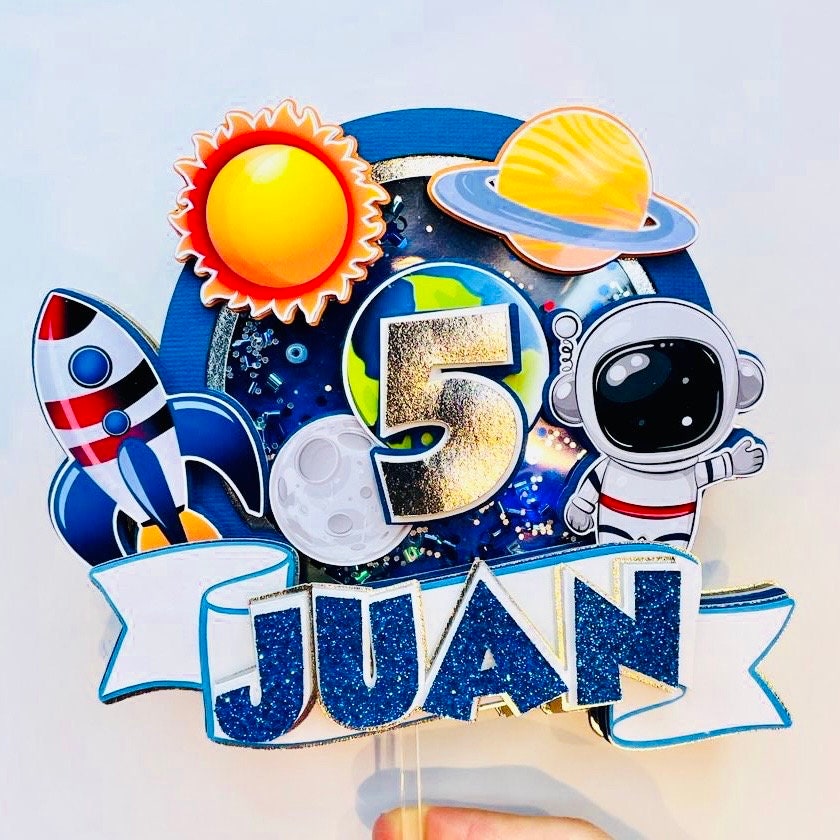 Astronaut Cake Topper, Personalized Astronaut Cake Topper, Custom Space ...