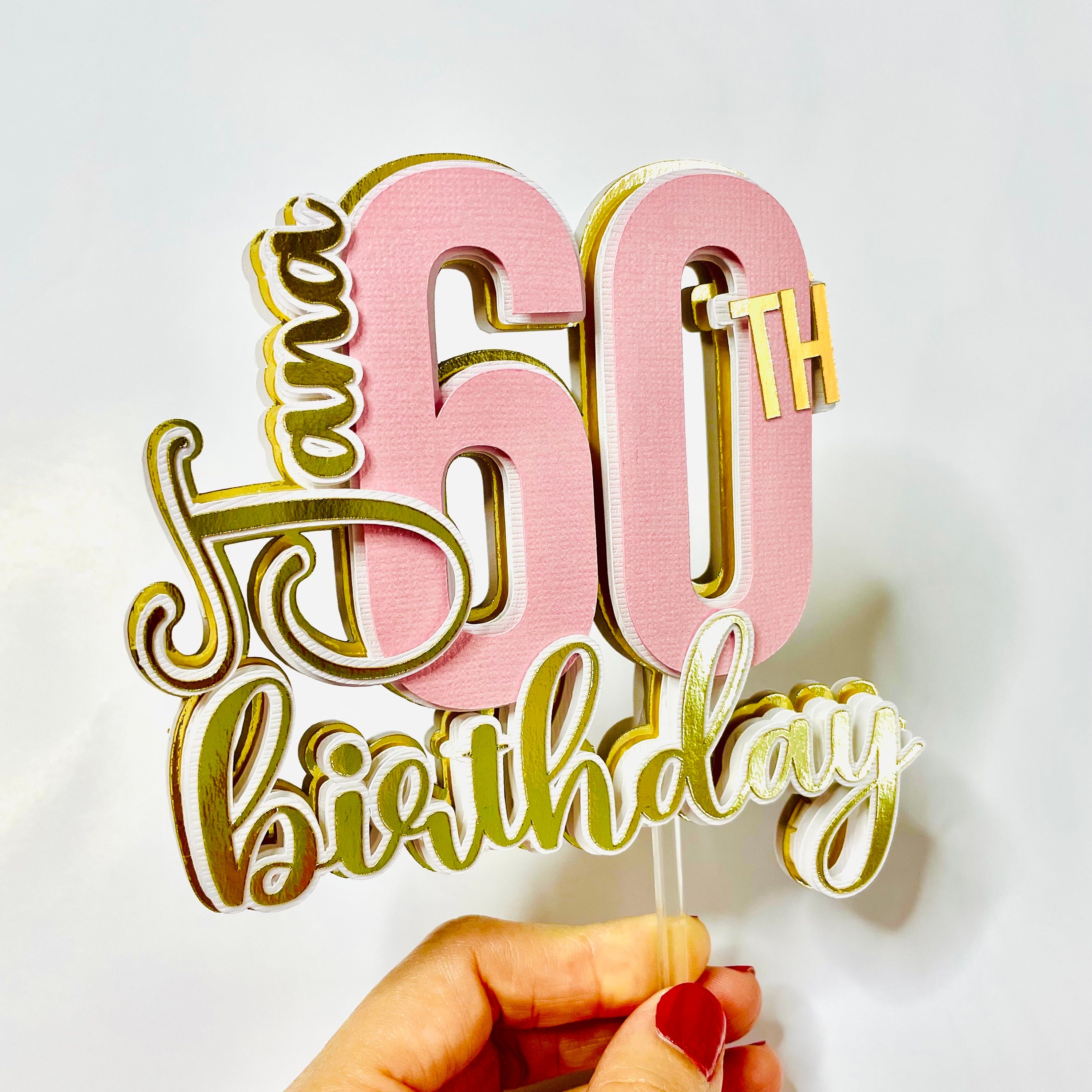 Sixty Birthday Cake Topper, Personalized 60th Cake Topper, Custom ...