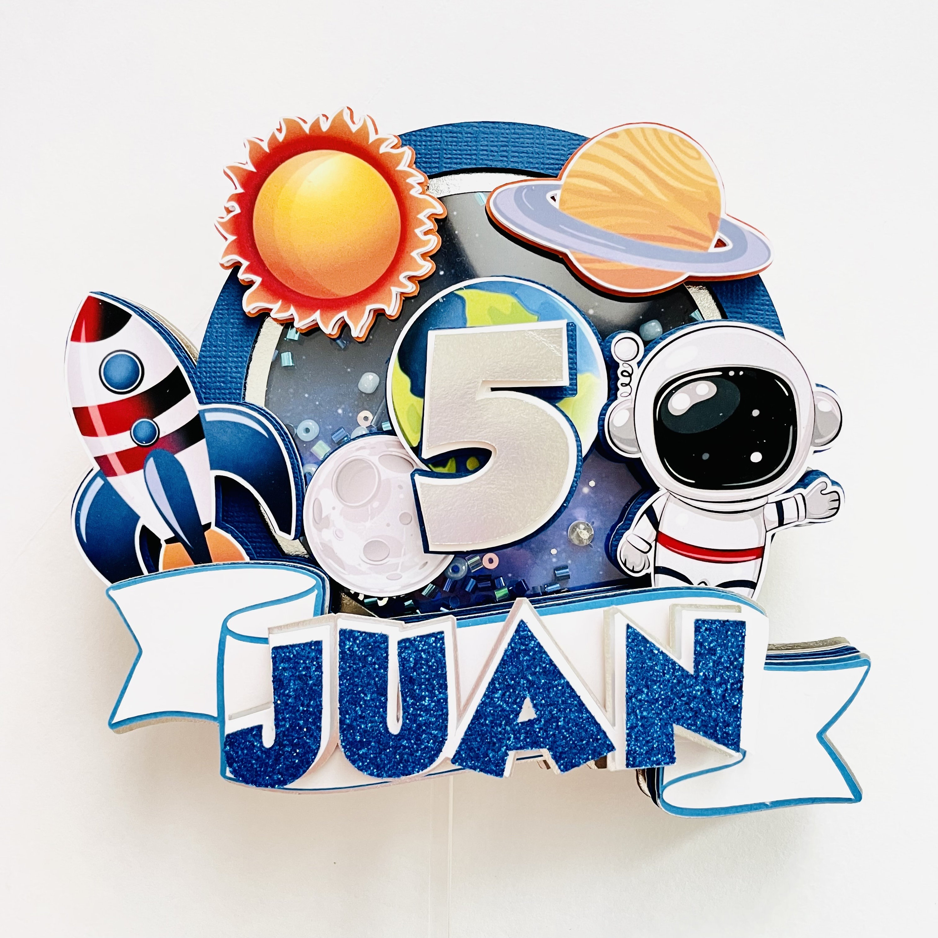 Astronaut Cake Topper, Personalized Astronaut Cake Topper, Custom Space ...