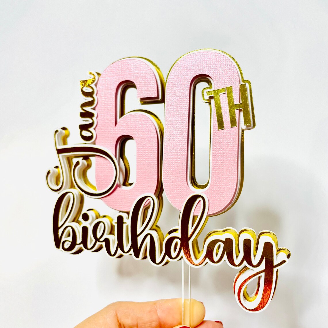 Sixty Birthday Cake Topper, Personalized 60th Cake Topper, Custom ...