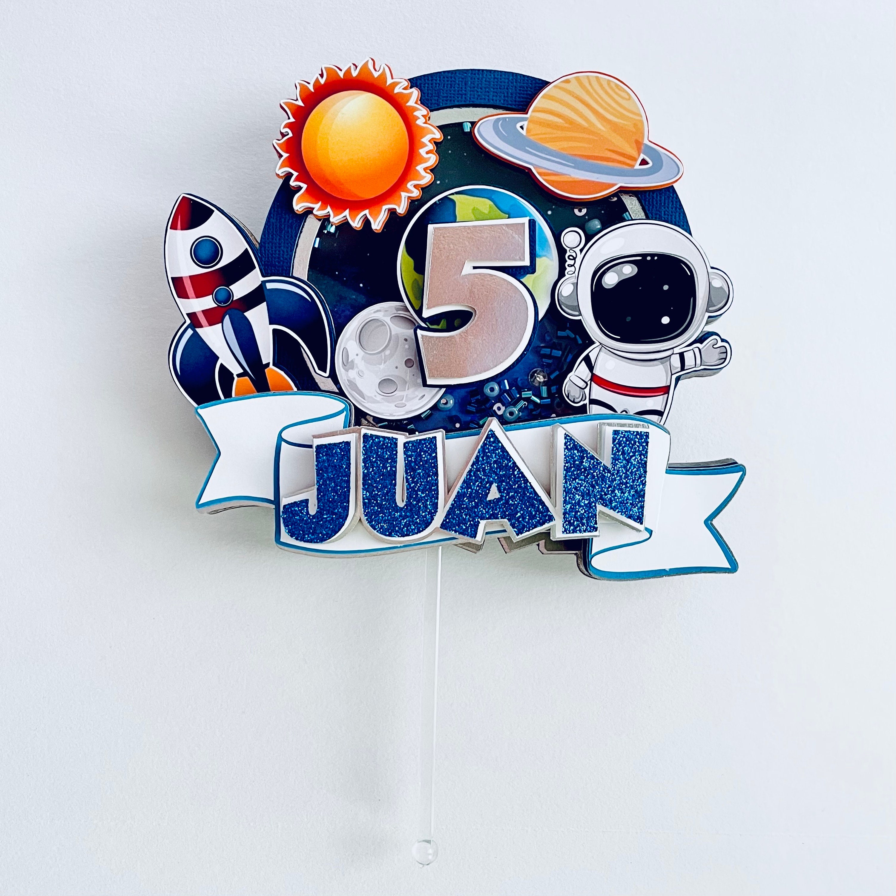 Astronaut Cake Topper, Personalized Astronaut Cake Topper, Custom Space ...