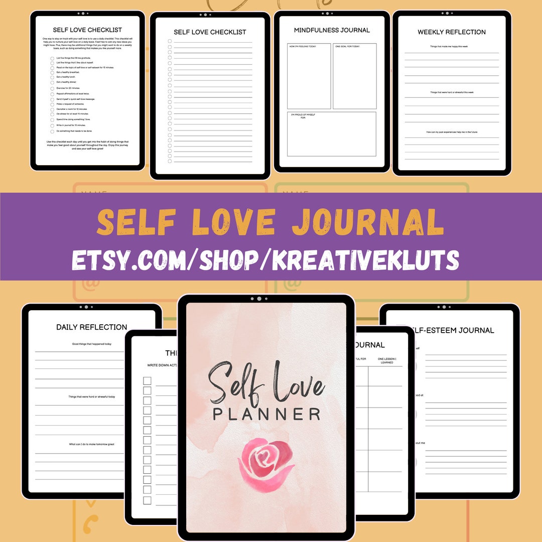 Self Love Planner Self Love Journal Self Care Planner Self Care Journal ...
