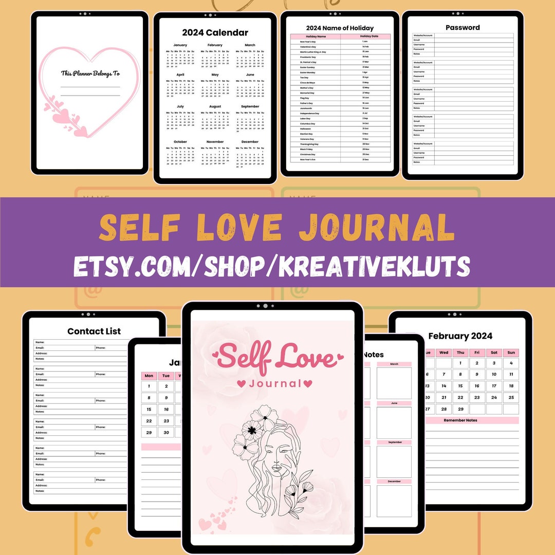 Self Love Planner || Self Love Journal | Self Care Planner | Self Care ...