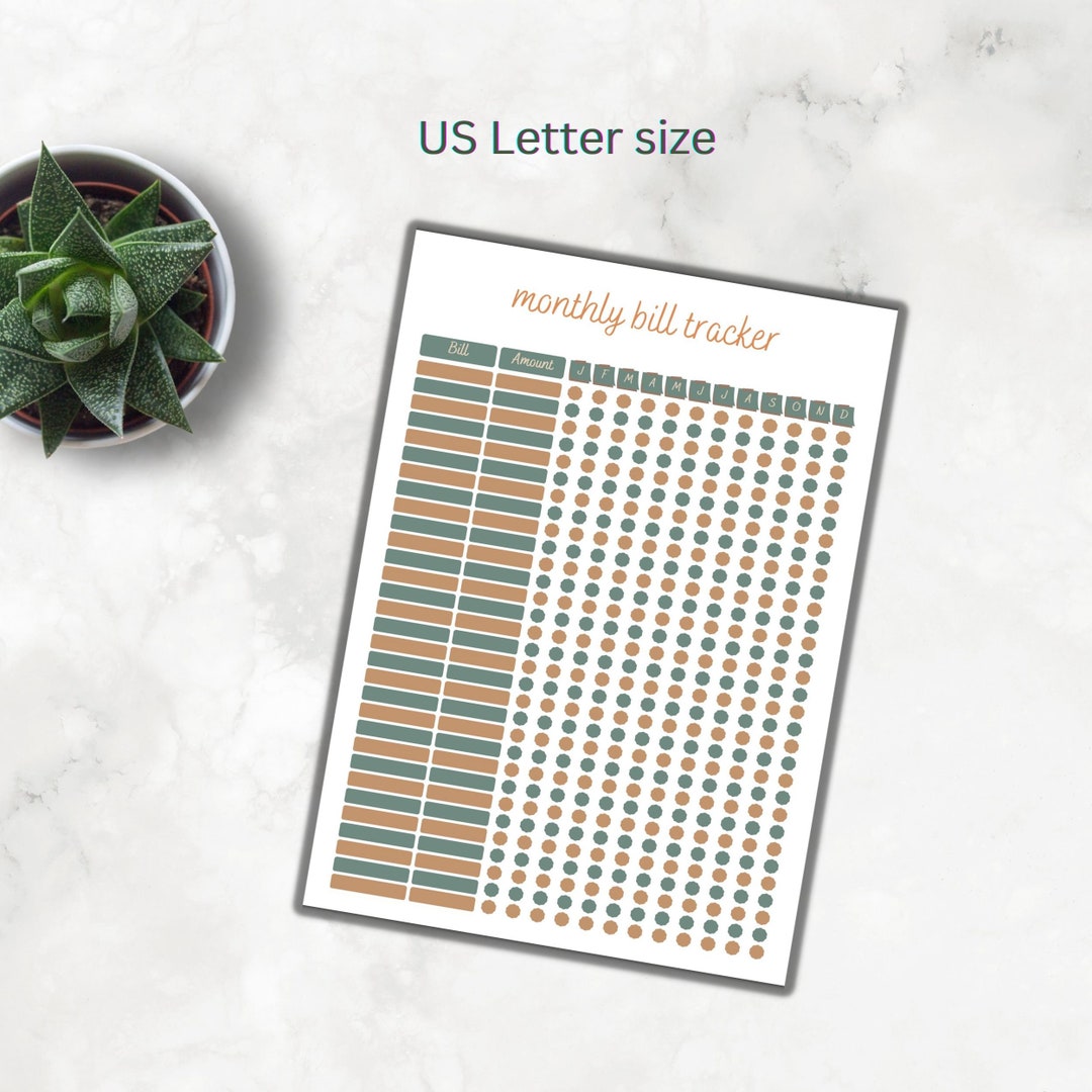 Bill Tracker Printable, Monthly Bill Tracker, Cash Stuffing, Budget ...