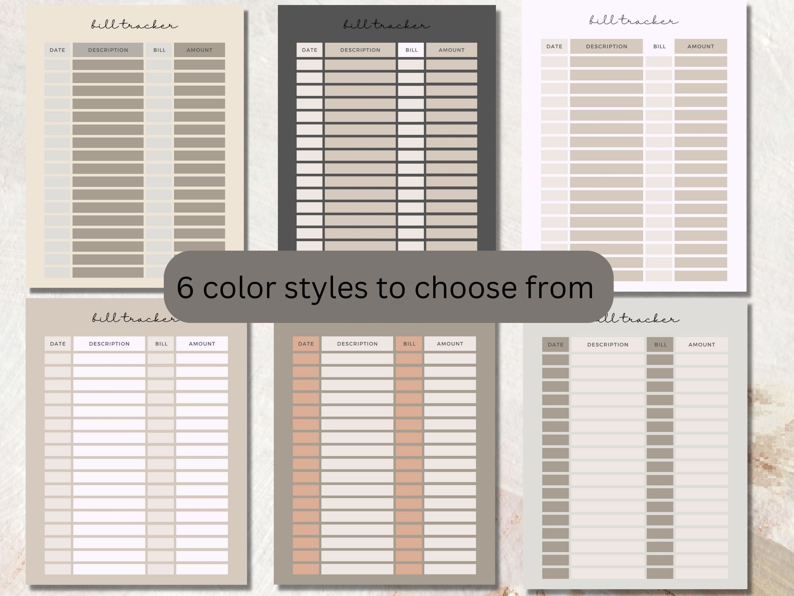 Boho Neutral Bill Tracker, Monthly Bill Tracker, Bill Tracker Printable ...