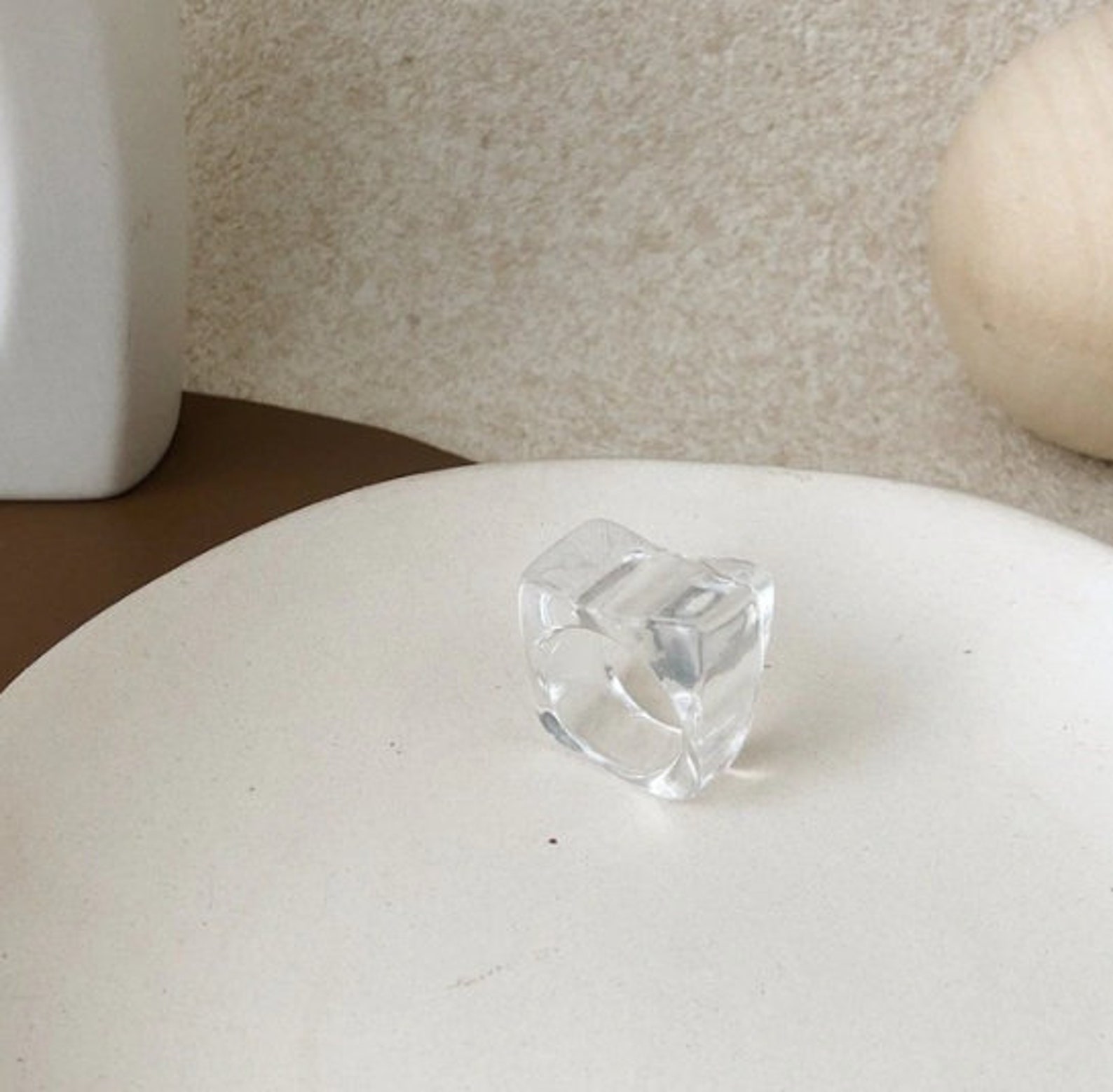 Y2K Marble Transparent Resin Rings Irregular Chic and Unique - Etsy