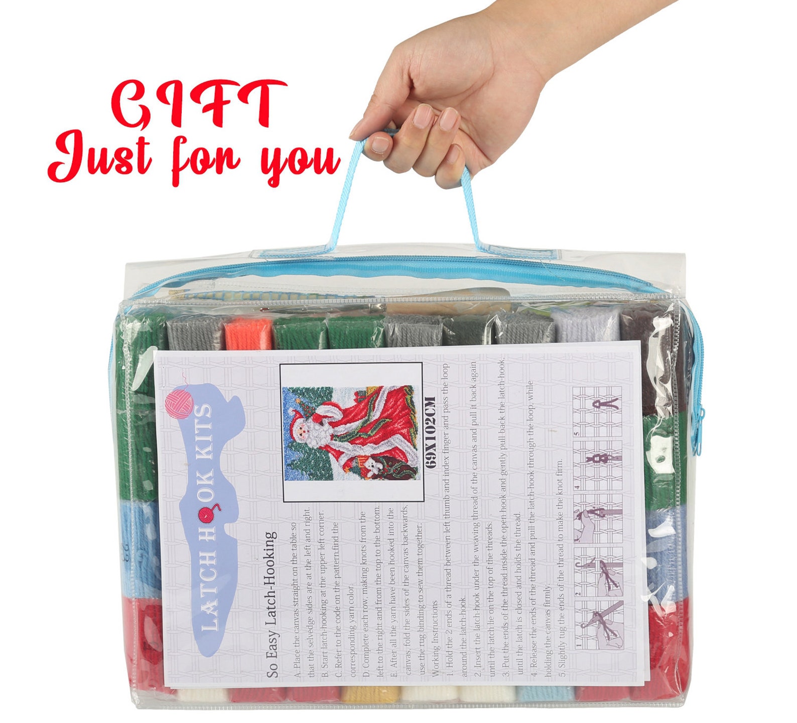 Lion & Lamb Latch Hook Rug Kits Pre-printed Canvas With Non-slip ...