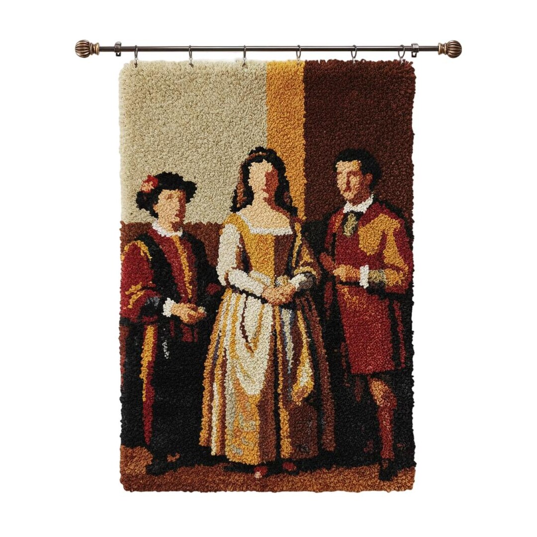 Renaissance Portrait Latch Hook Kit DIY Rug Making Kit Pre-printed ...