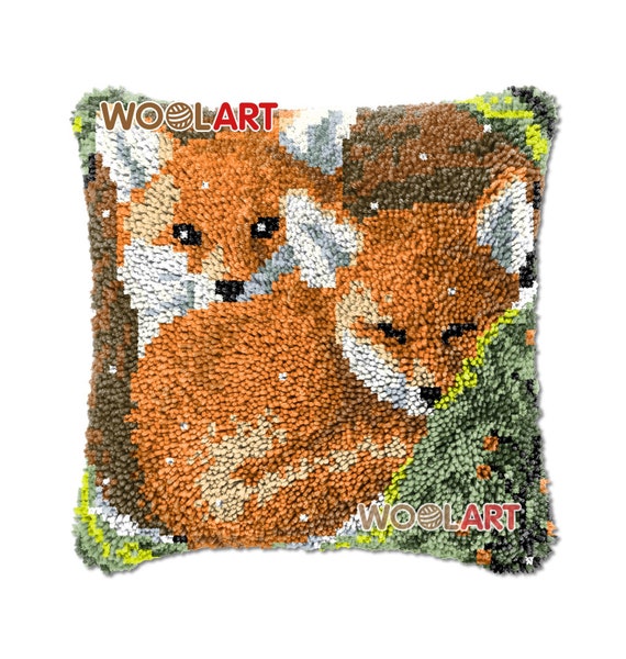 Two Red Foxes Latch Hook Cushion Cover Kits for Adults Blank - Etsy