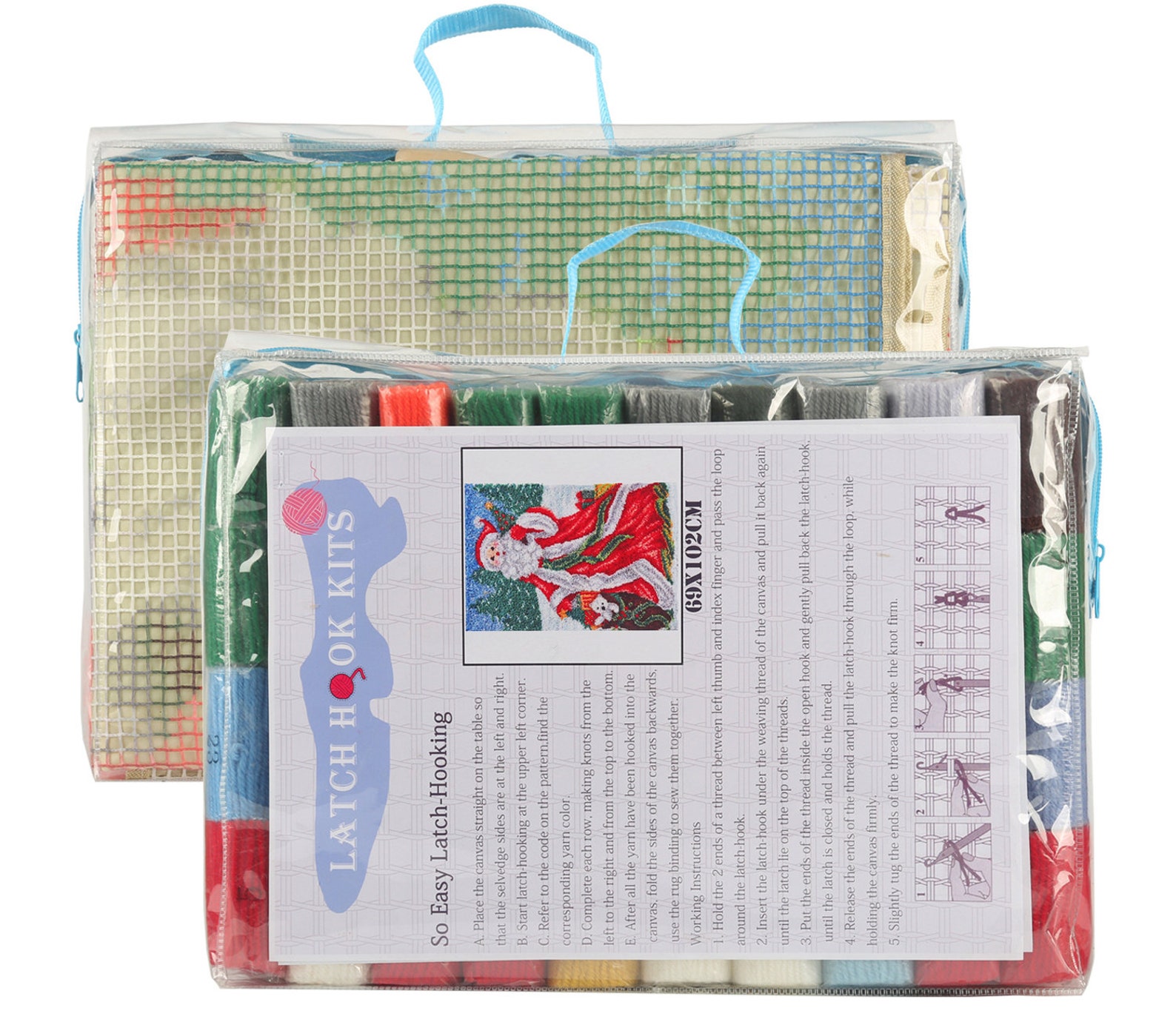 Lion & Lamb Latch Hook Rug Kits Pre-printed Canvas With Non-slip ...