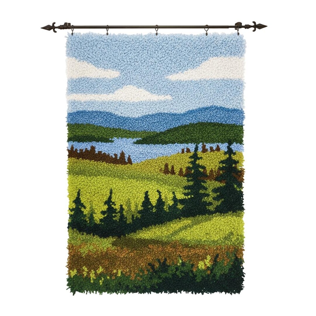 Finger Lakes NY Latch Hook Kit DIY Rug Making Kit Pre-printed Canvas ...