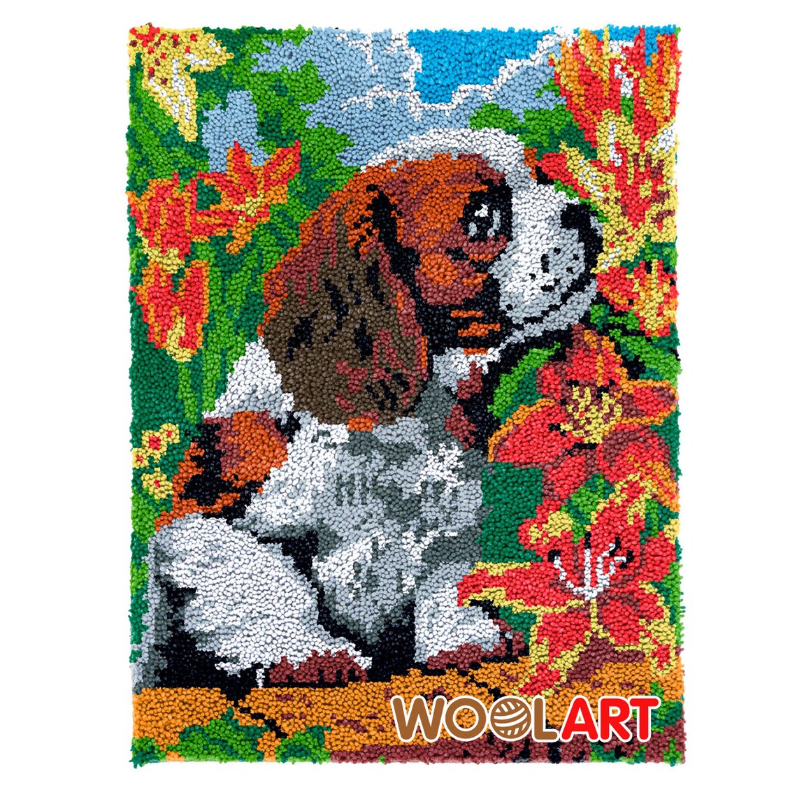 Dog With Tiger Latch Hook Rug Kits for Adults Blank Canvas - Etsy