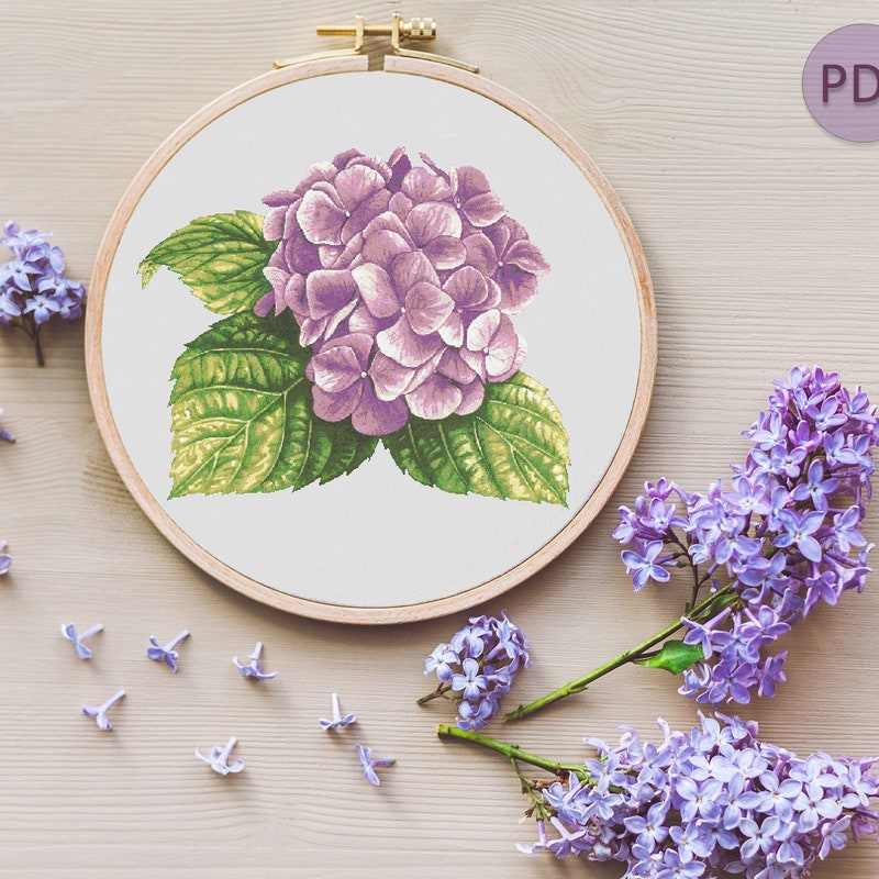 Hydrangea Embroidery - Etsy